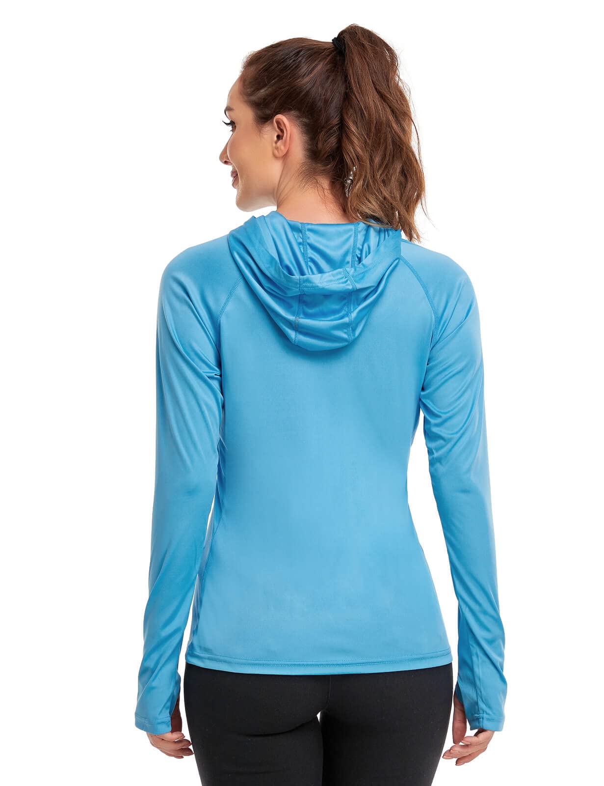 PRIESSEI Women's UPF 50 Sun Protection Shirts Long Sleeve Hoodie UPF Clothing Blue XL