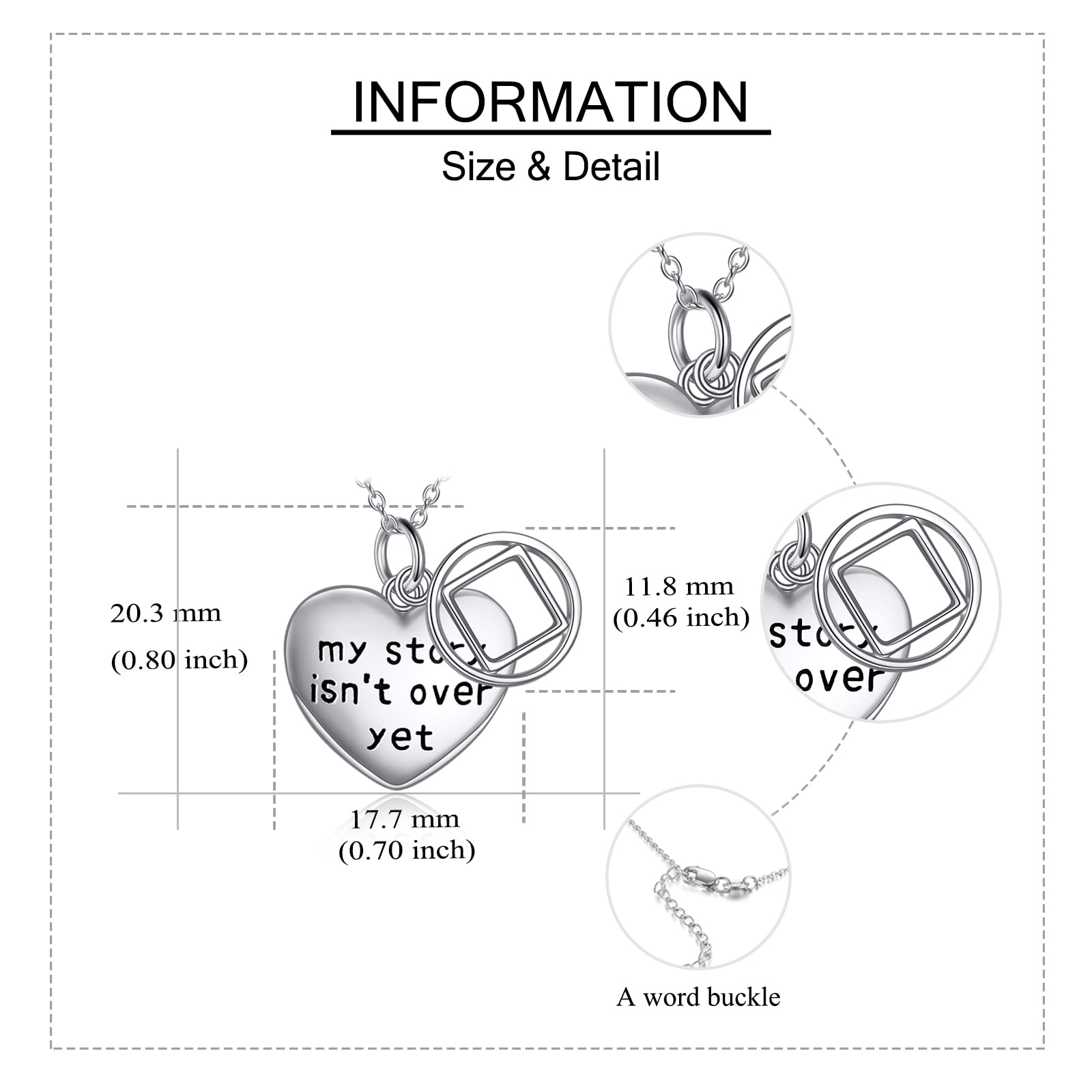 YAFEINI NA Gift Necklace Sterling Silver Narcotics Anonymous Recovery Symbol Necklace NA Sobriety Pendant Jewelry for Women Gift