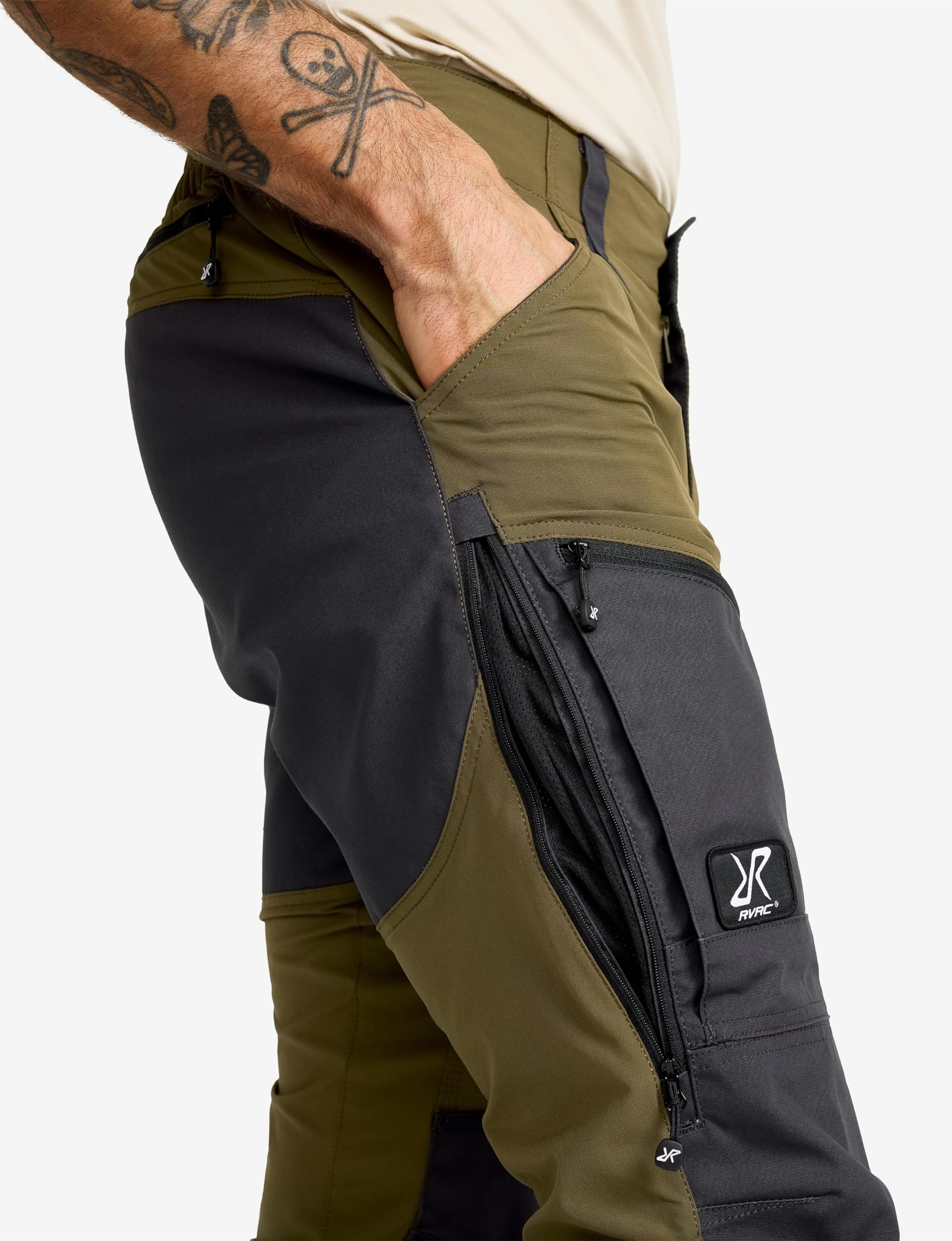 RevolutionRace Men’s RVRC GP Pro Pants, Durable and Ventilated Pants for All Outdoor Activities, Dark Olive, 2XL