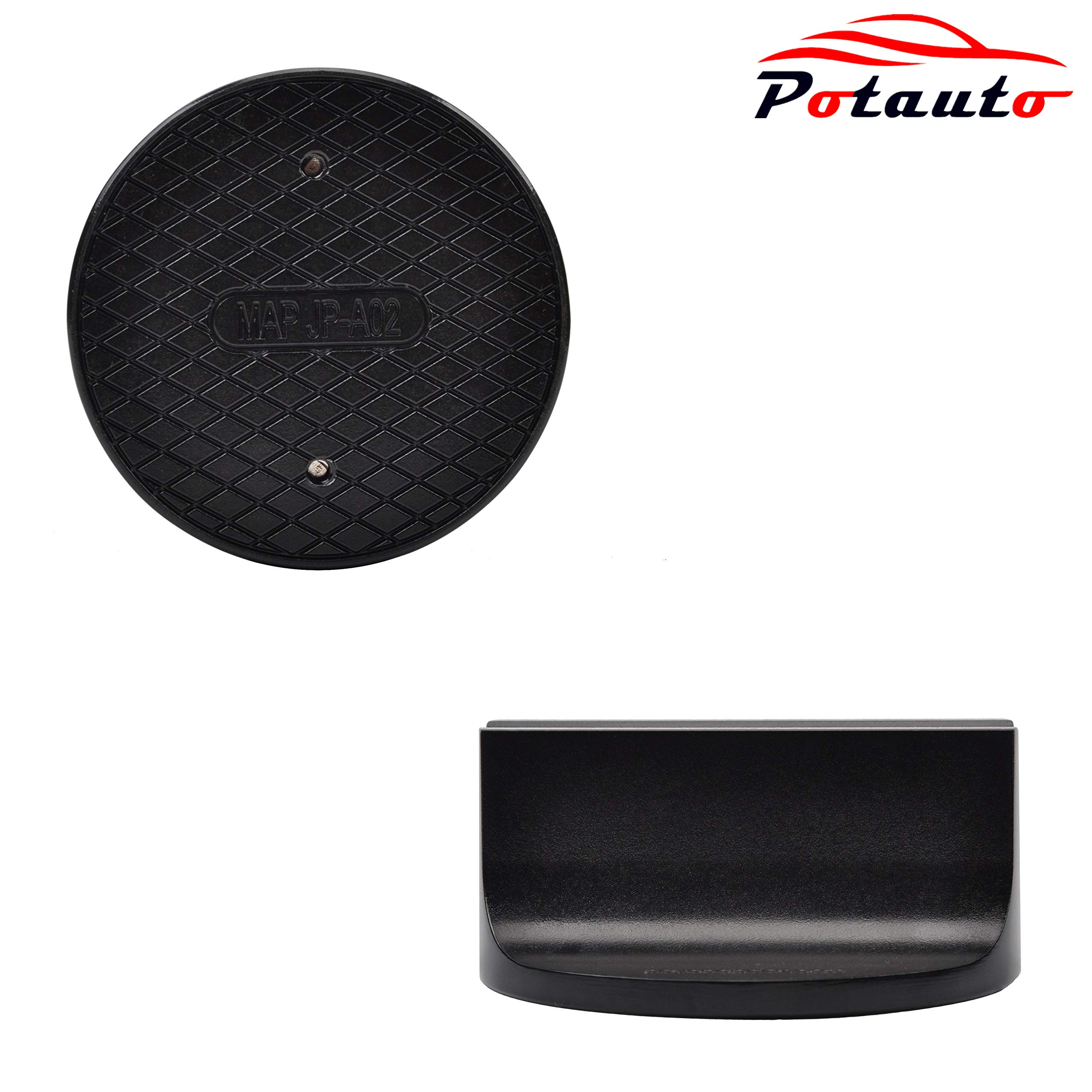 Potauto Universal Aluminum Grooved Magnetic Jack Pad Jacking Puck Pinch Weld (Slot Width 0.39 Inch) Frame Rail Adapter for Vehicles (Qty 1, Black)