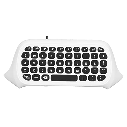 Wireless Controller Keyboard, Metal Dome Switch 3.5mm Interface Easy to Use Game Controller Keyboard for One S Game Console for X Series (White)