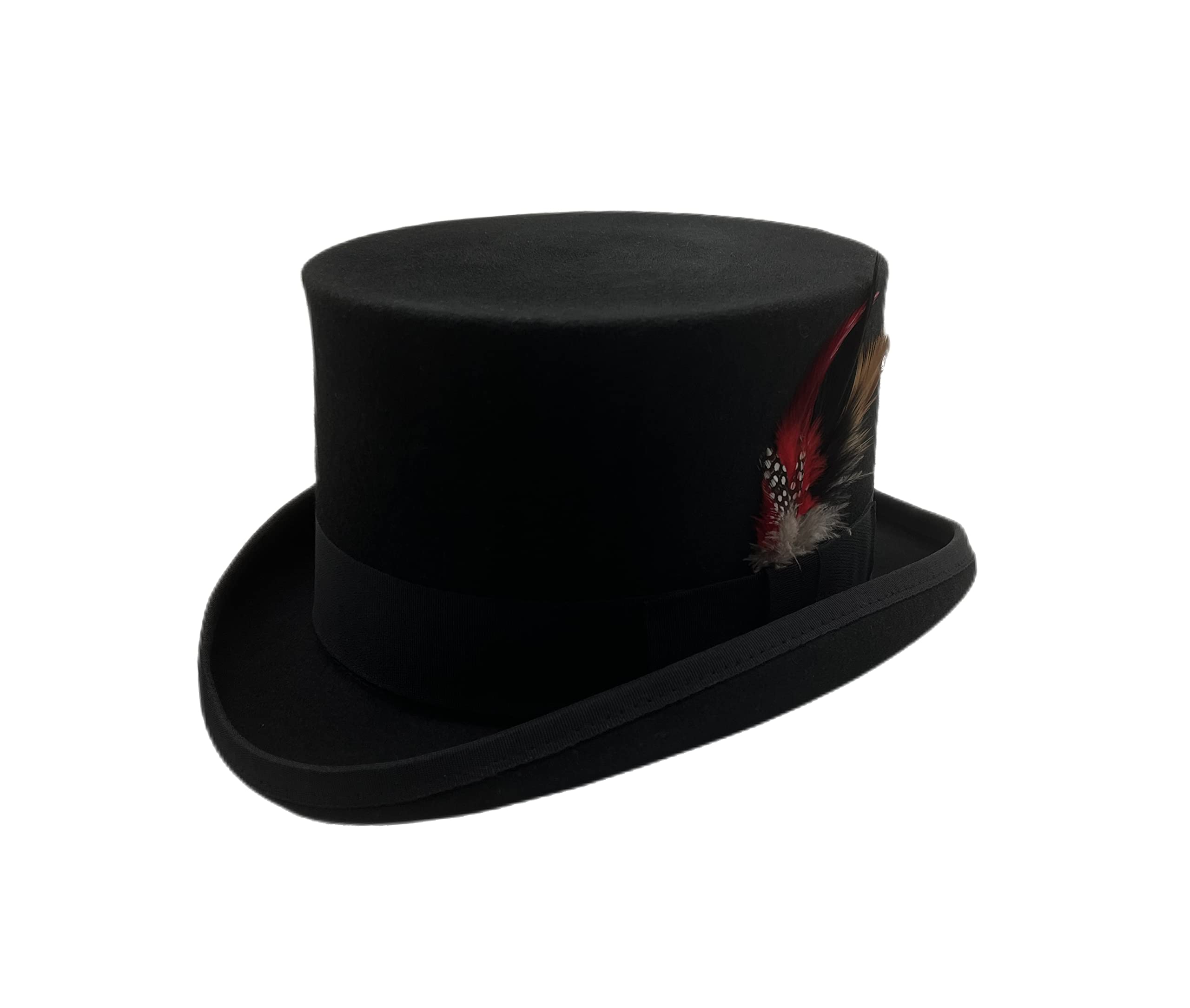 Willheoy Wool Top Hat for Men Satin Lined Topper Hat Black Mens Tophat Christmas Costume Cap
