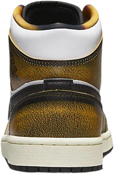 Nike Men's Air Jordan 1 Mid SE Shoes, Black/Taxi-white-sail, 12