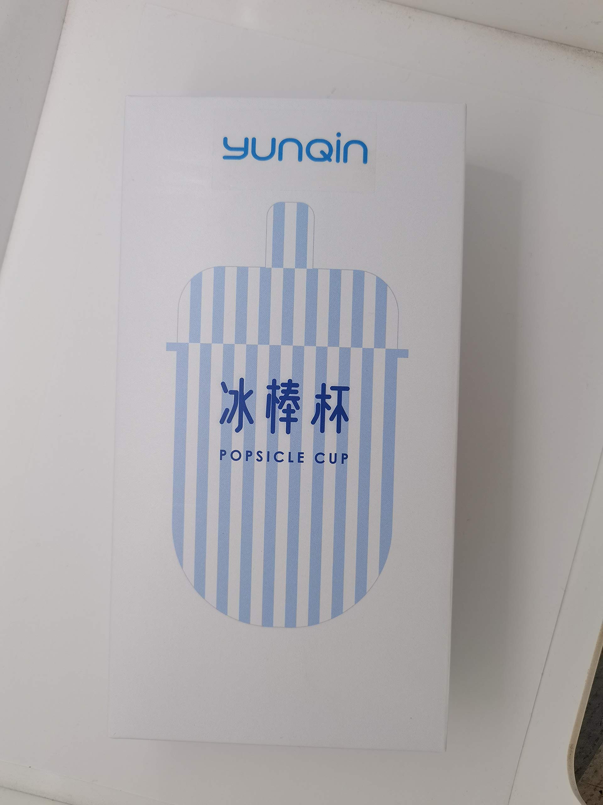 YunQin 300ml Cute Straw Cup New Plastic Popsicle Shape Water Bottle BPA Free Transparent Juice Drinking Cup Suitable for Adult Children (Purple)