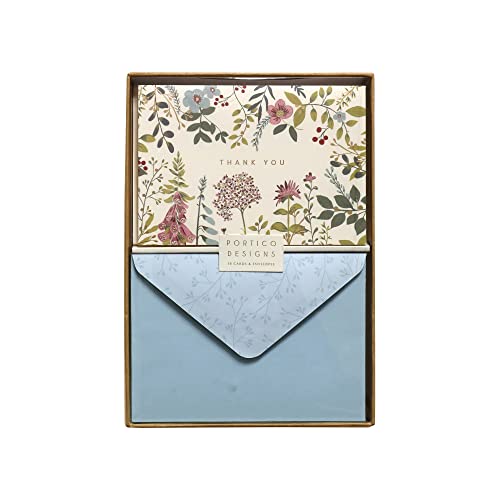 Portico Designs Floral Thank You Notecards with Gold Foil & Emboss Detail and Matching envelopes