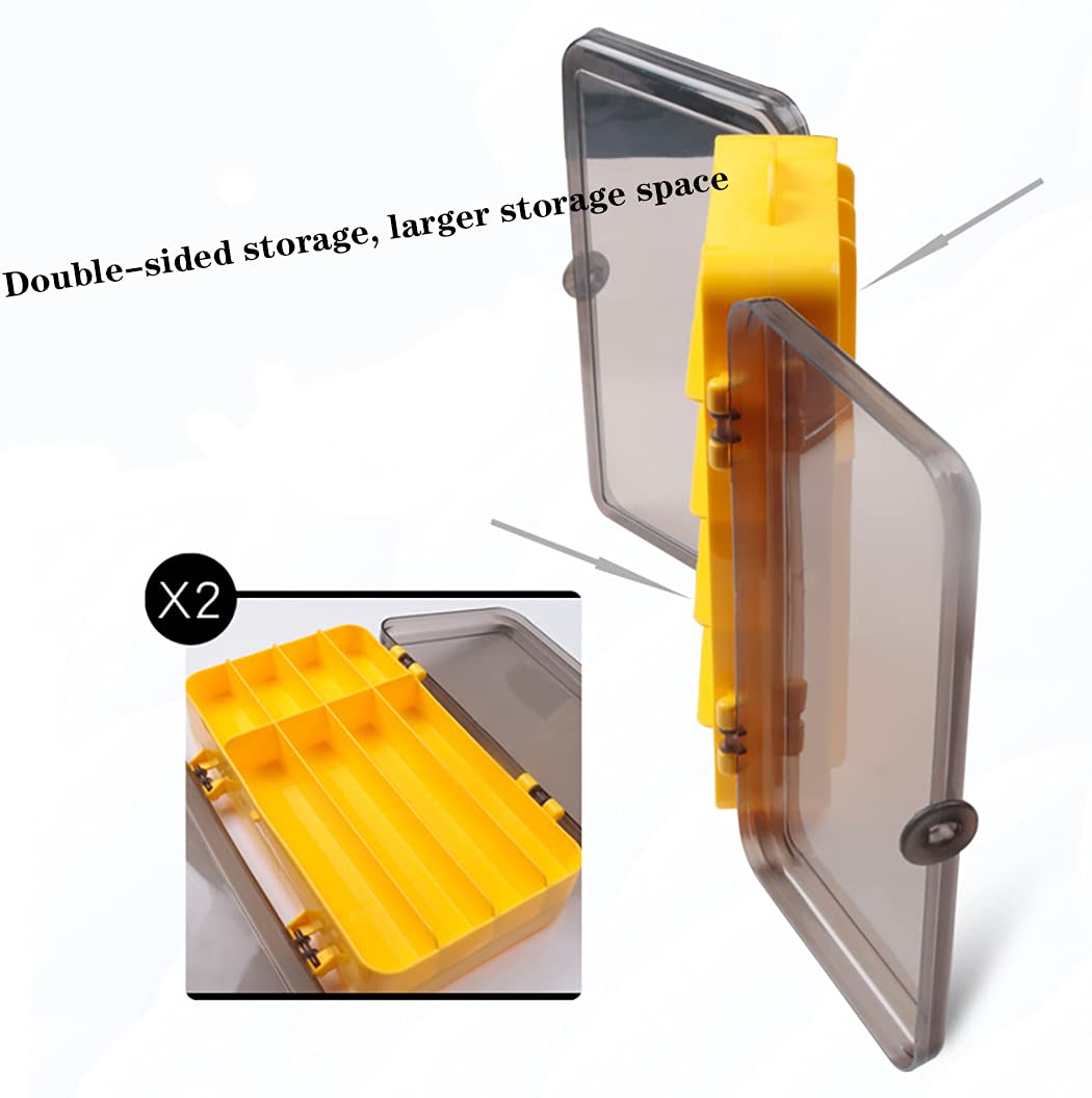 Xzhass Plastic Organizer Container Storage Box 13 Compartments Double Sided High Strength Transparent Visible Plastic Fishing Lure Fishing Hook Box