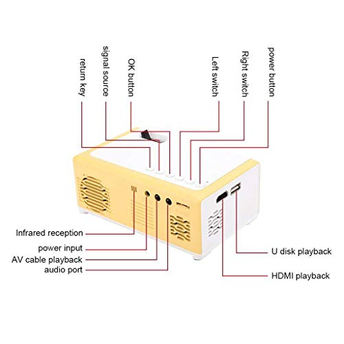 ZYZMH Portable Movie Projector, Video Games, Full HD Picture, LCD Home Cinema Projector Media Player