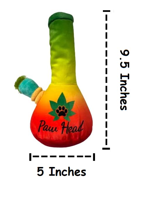 Paw Head - Funny Weed Dog Toy - Plush Squeaky Dog Toy - for Small to Medium Dogs - Fun Toy