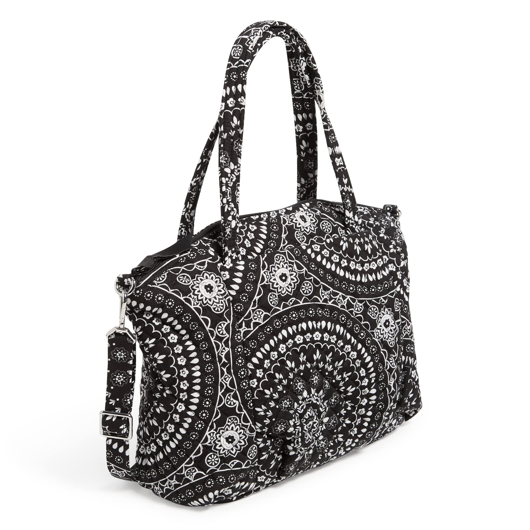 Vera Bradley Women's Cotton Pleated Multi-strap Shoulder Satchel Purse, Sunflowers, One Size
