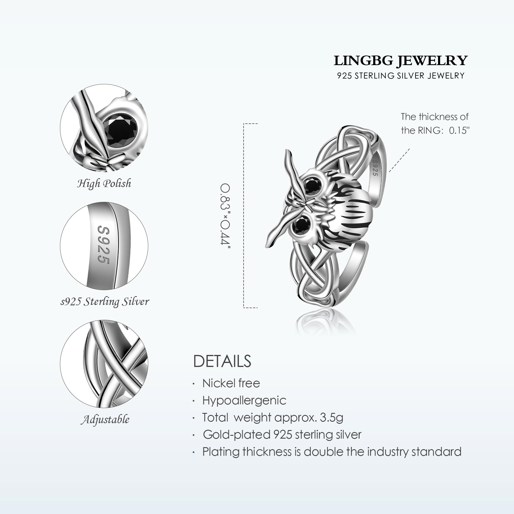 Whale Ring 925 Sterling Silver Whale Open Rings Whale Shark Ring Wedding Ring Adjustable Ring Mother's Day Jewelry Gifts for Women