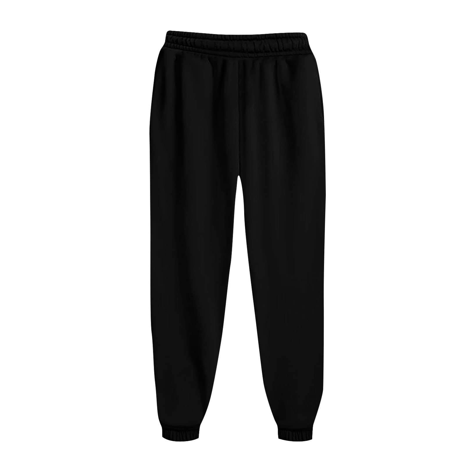 Womens Sweatpants High Waisted Sporty Gym Active Jogger Pants Plus Size Y2k Jogger Sweats with Pocket A-Black