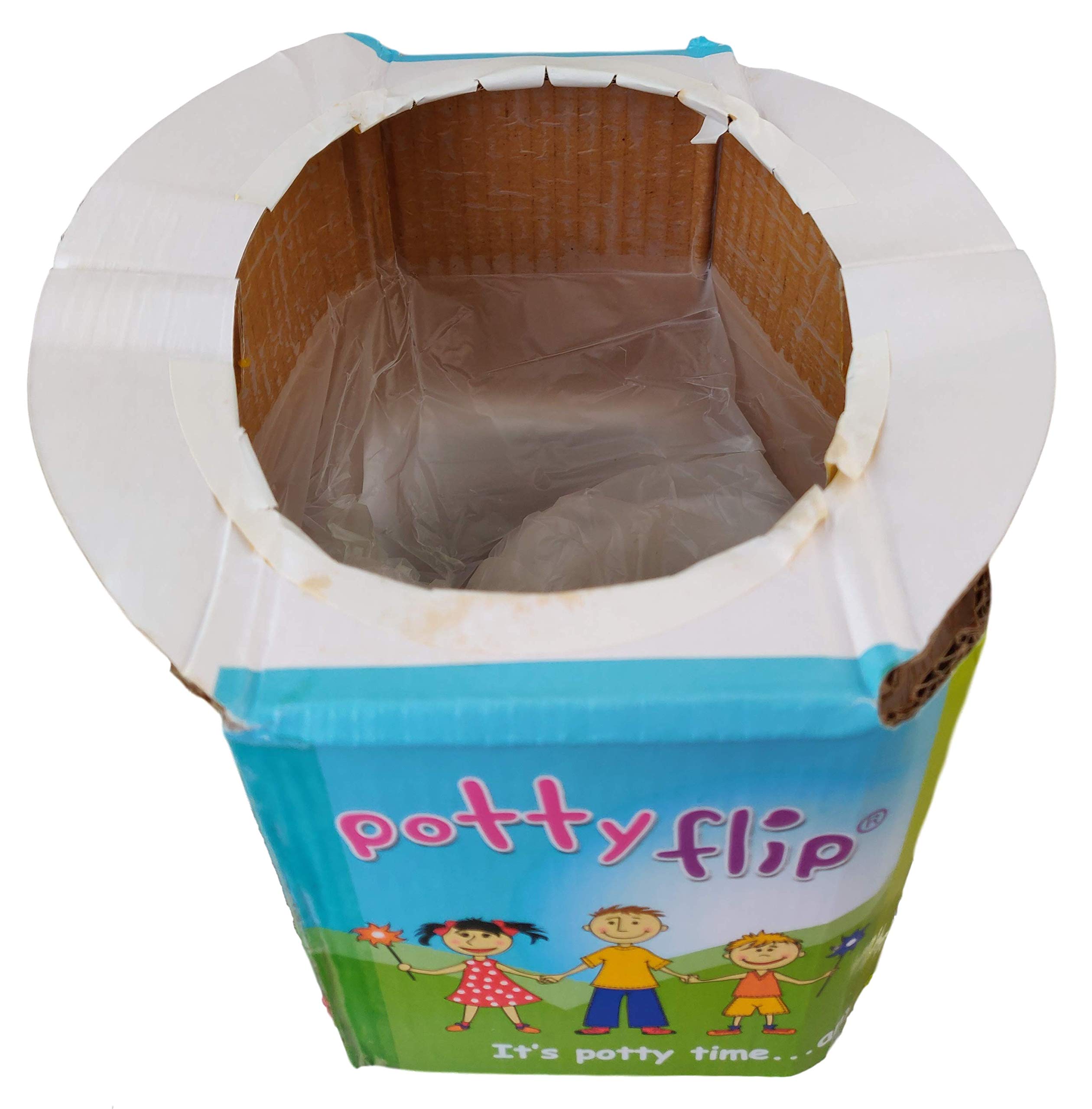 Potty Flip Disposable Potty - 3 Pack - Portable Potty-Training Potty - Disposable Travel Potty - Toddler Potty Training Seat - Supports Children Up to 75lbs