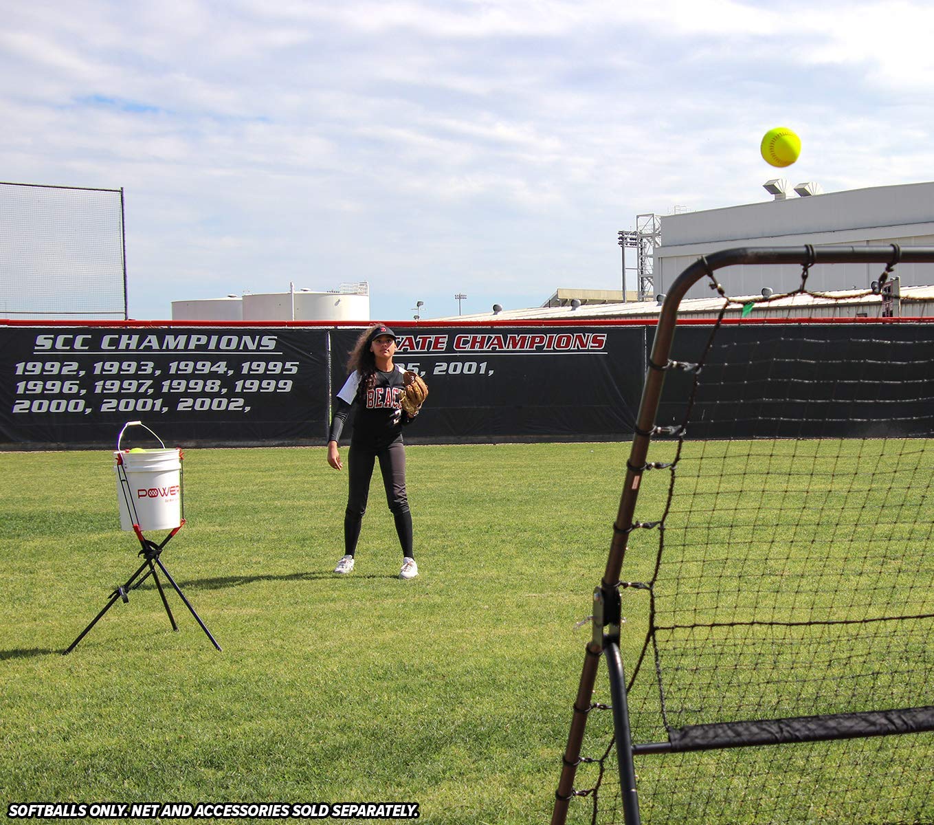 PowerNet Corbin Carroll Practice Softballs | 12 PK Recreation Grade 12" Balls | Perfect for Softball Soft Toss, Batting, Fielding, Hitting, Pitching, Practice or Training (Yellow | 12 Pack)