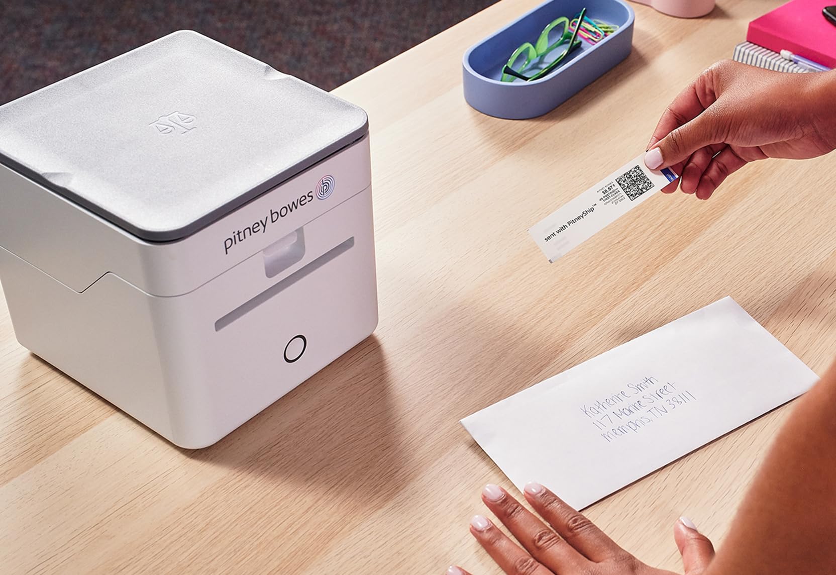 Pitney Bowes Shipping Label Printer with Built-in Scale, all-in-one shipping solution from, on shipping with PitneyShip™ Cube and software application