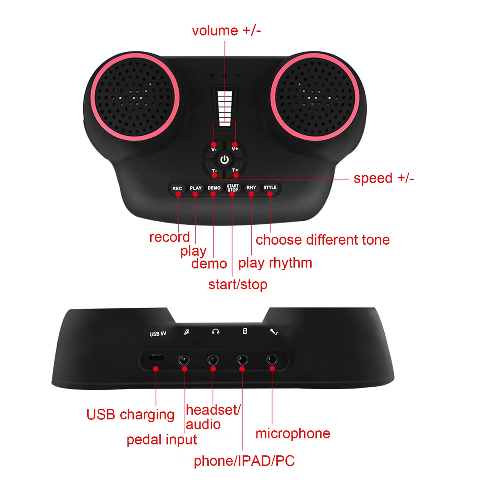 TUU Electronic Drum Set for Beginners 9 Pads Digital Drum Kit Portable Roll Up Drum Practice Pad Tabletop Drum Set Built-in Speakers with Drum Sticks and Pedals Great Christmas Birthday Gifts