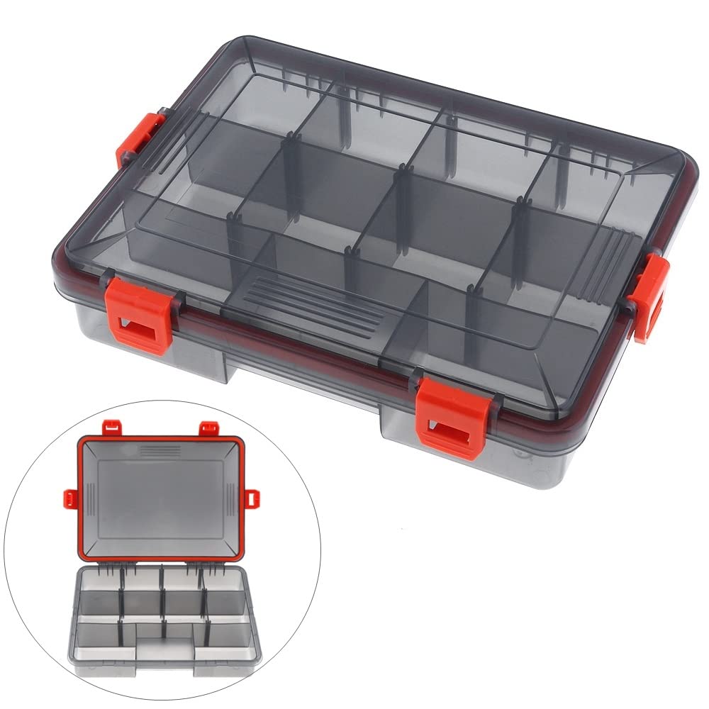 Waterproof Seal 21.5cm x 16.5cm x 4.6cm Activity 11 Compartments Fishing Tackle Box for Fishing Hook Swivel Lures Accessories