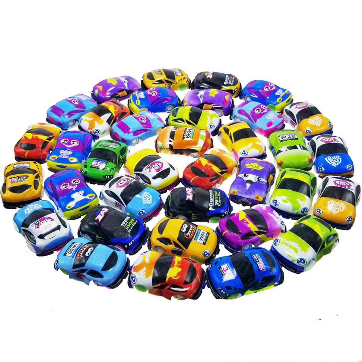 Pull Back Car, 30 Pack Assorted Mini Plastic Vehicle Set, Pull Back Truck and Car Toys for Boys Kids Child Party Favors, Car Toy Play Set