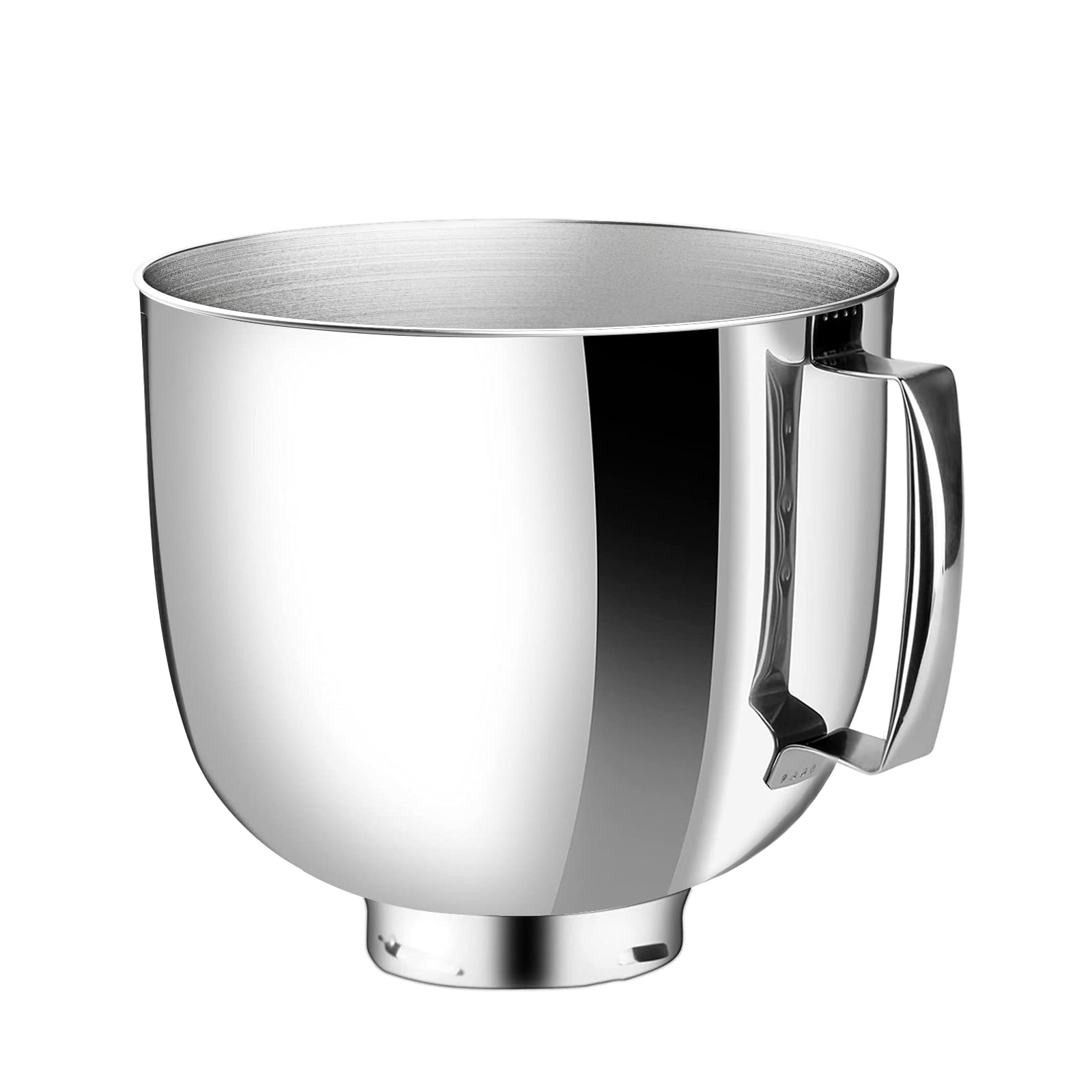 WantJoin Wil Stainless Steel Mixing Bowl for most Kitchen Aid Tilt-Head Series | Food-Grade Kitchen Aid Mixers Accessories Bowl | Mixer Bowl with Handle | Dishwasher Safe 4.5-5 QT