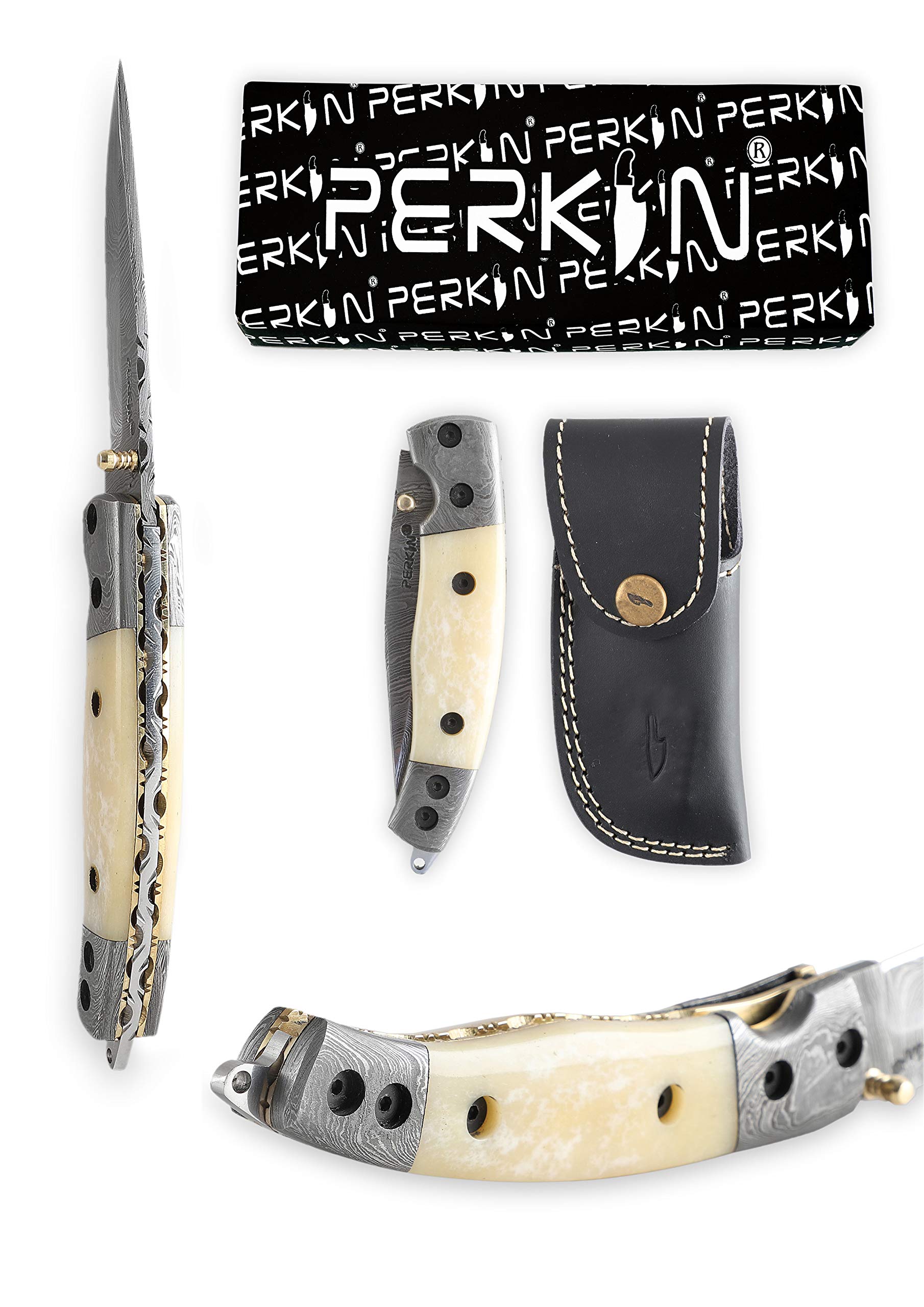 Perkin Knives - Handmade Damascus Folding Knife - Work of Art