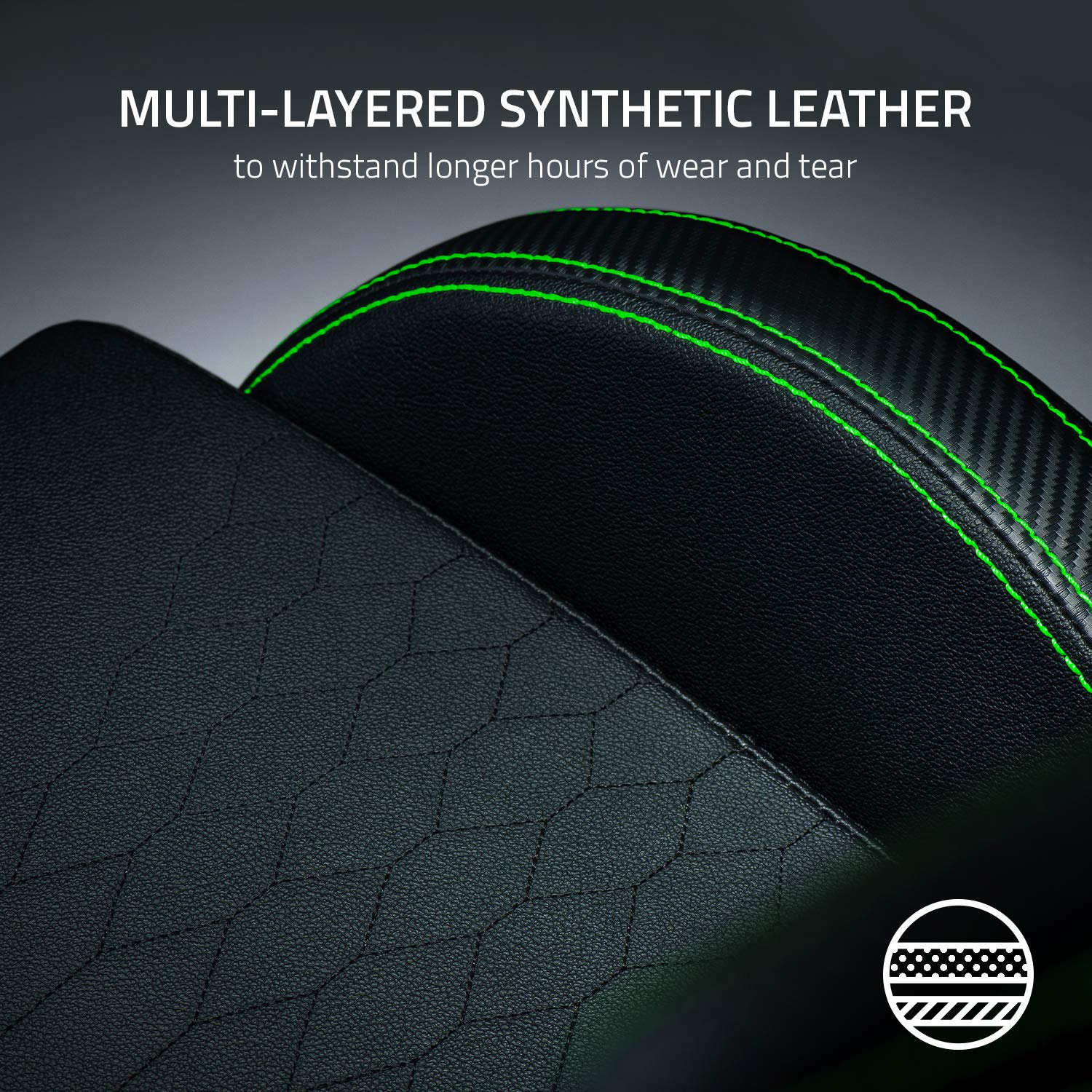 Razer Iskur Gaming Chair: Ergonomic Lumbar Support System - Multi-Layered Synthetic Leather - High Density Foam Cushions - Engineered to Carry - Memory Foam Head Cushion - Black/Green