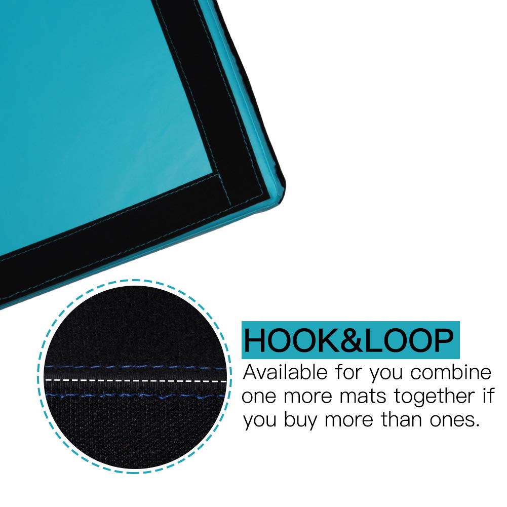 Polar Aurora 4'x8'x2 Thick Folding Panel Gymnastics Gym Exercise Aerobics Mats Stretching Fitness Yoga (Blue-green)