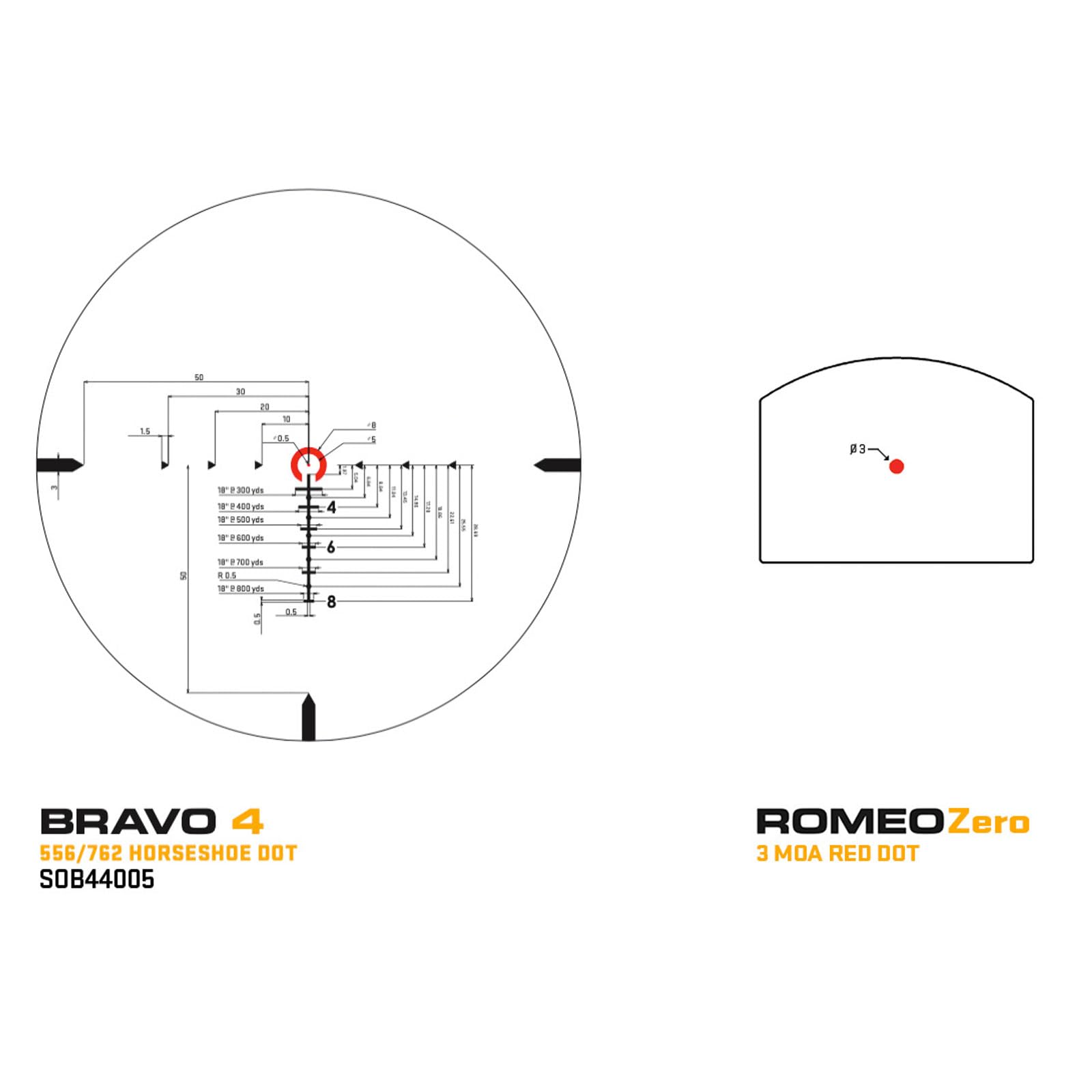 Sig Sauer BRAVO4 Battle Pack | Tactical Hunting Shooting Durable Waterproof Fogproof Illuminated 5.56/7.62 Horseshoe Dot Reticle 4X32MM Optic Sight | ROMEOZero Sight & Accessories Included