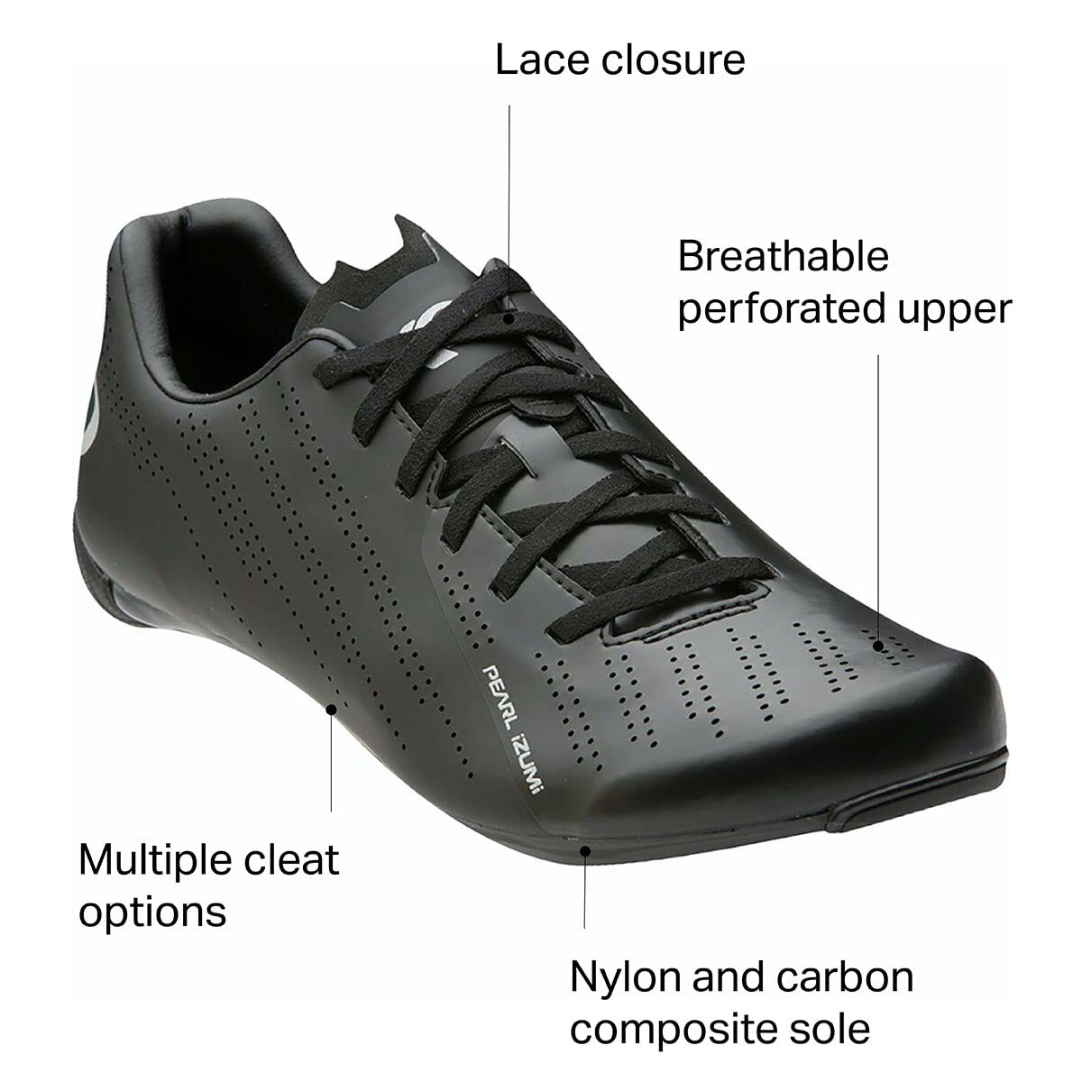 PEARL IZUMI Tour Road Cycling Shoe - Men's Black/Black, 43.0
