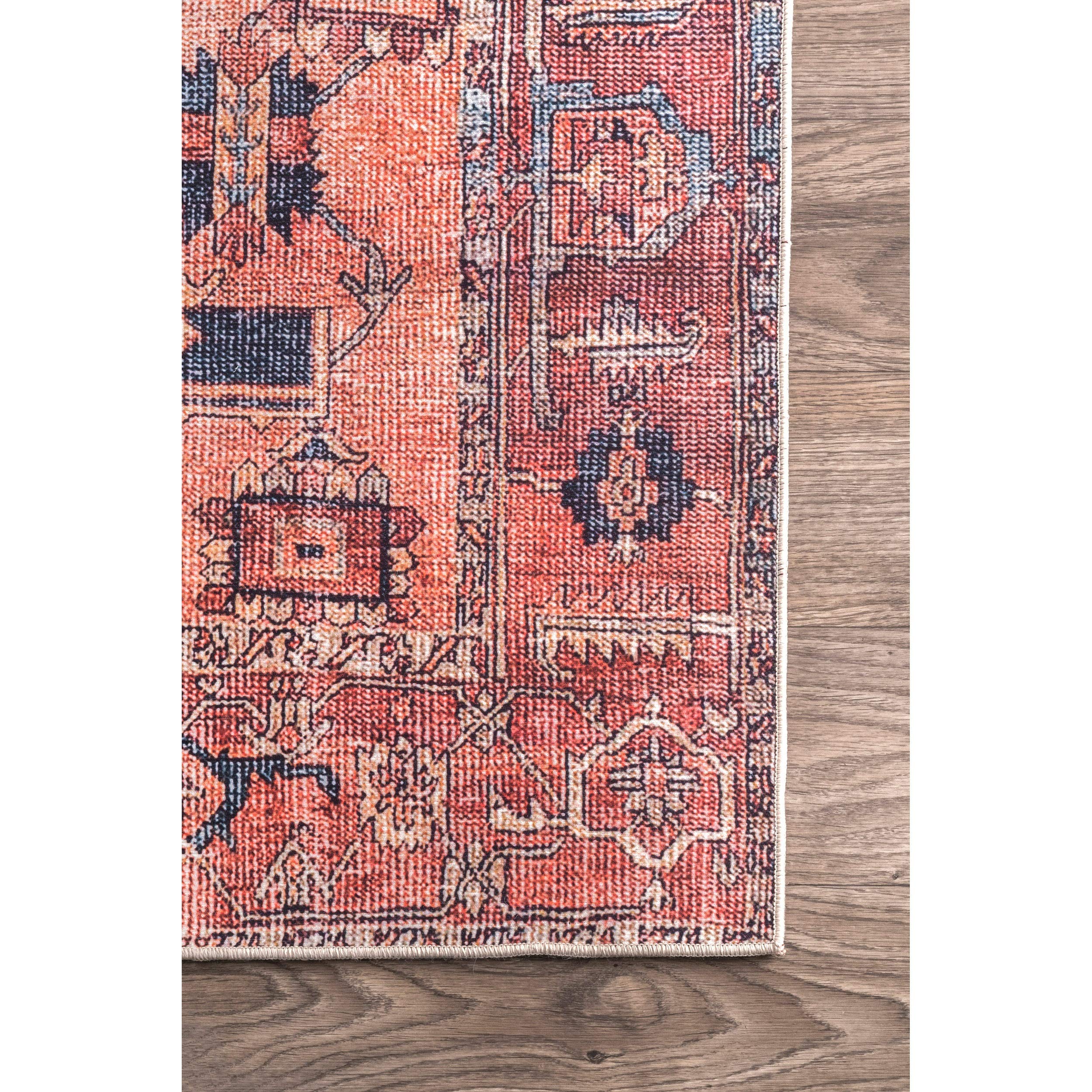 nuLOOM Leslie Transitional Printed Area Rug, 6x9, Peach