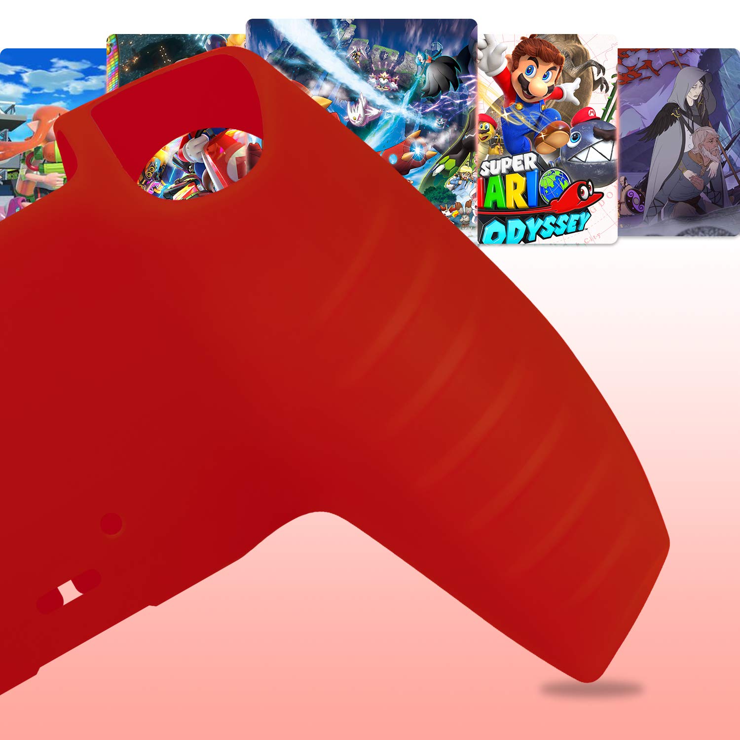 Silicone Case Cover for Sony Playstation 5 PS5 DualSense Controller(Red)
