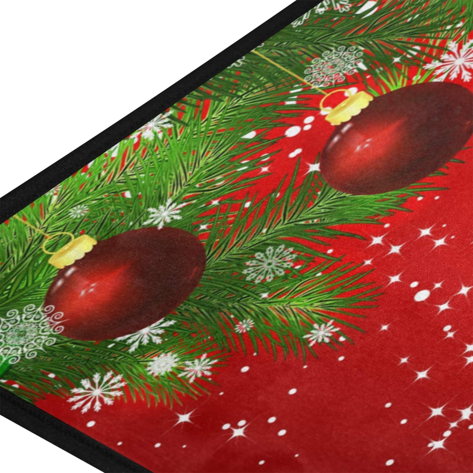 senya Christmas Rug Kitchen Rugs Runner Red Christmas Snowman Doormat Bath Rugs Non Slip Area Rugs for Bathroom Kitchen Indoor 39" X 20"
