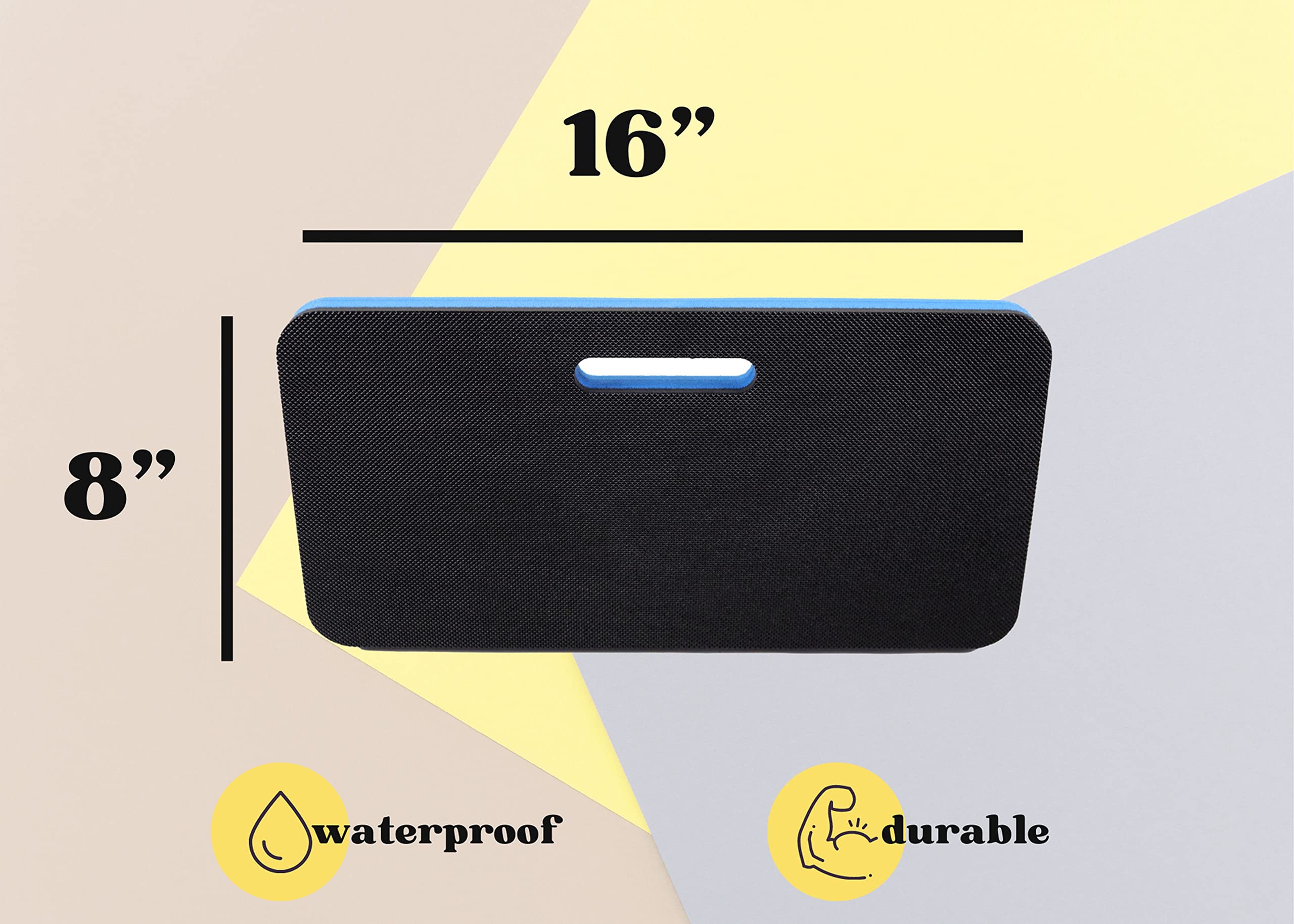 Polar Whale 2 Portable Knee Cushions Blue and Black for Home Garden Work Automotive Workshop and More Durable Thick Comfortable High Density Waterproof Foam 16 x 8 Inches Kneeling Pad