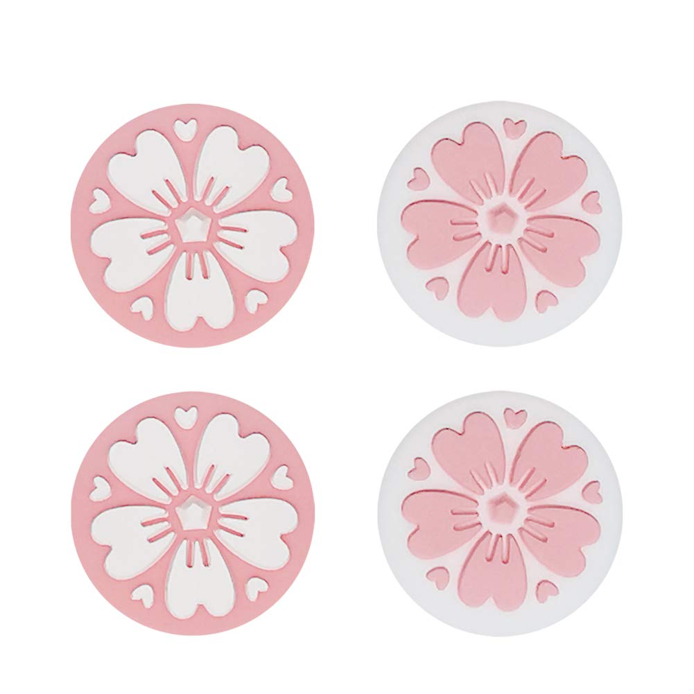 Silicone Thumb Grip Caps Sakura, Joystick Cap Compatible with Nintendo Switch & Lite, Soft Thumb Stick Grips for Joy-Con Controller