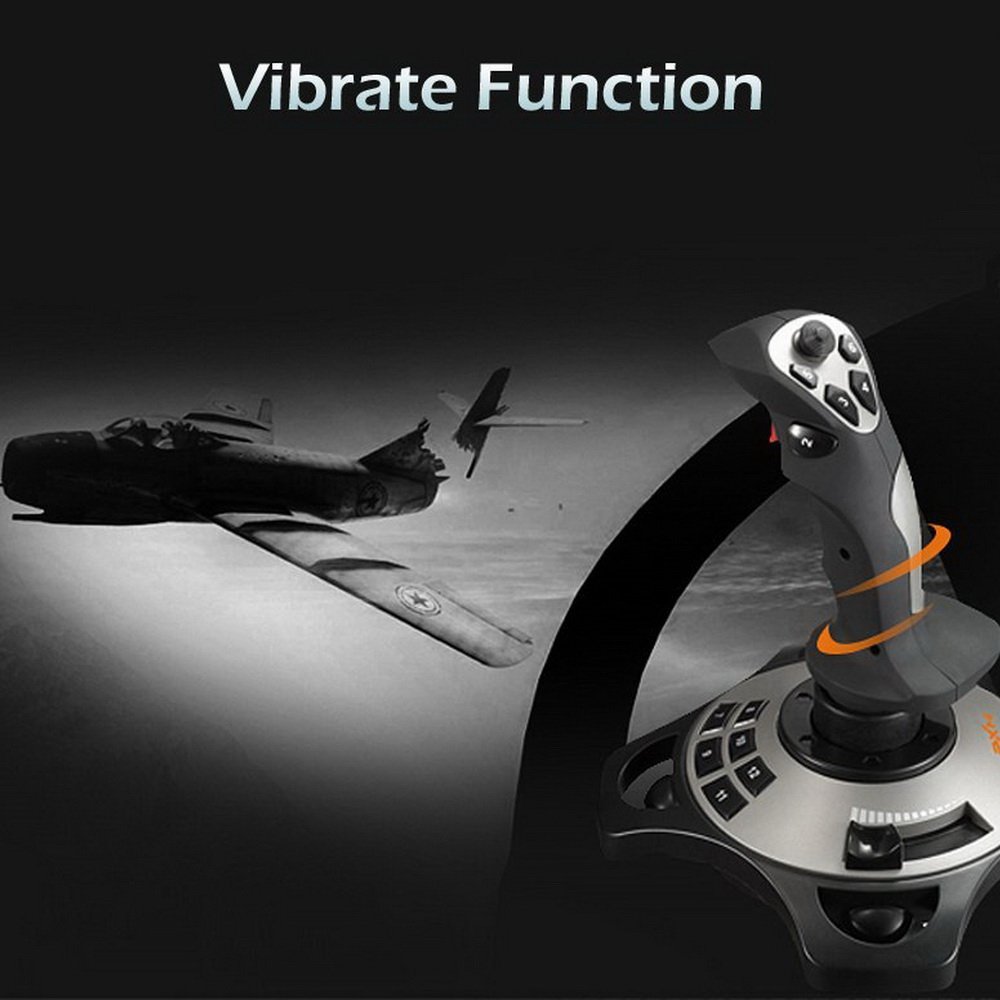PC Joystick, USB Game Controller with Vibration Function and Throttle Control, PXN 2113 Wired Gamepad Flight Stick for Windows PC/Computer