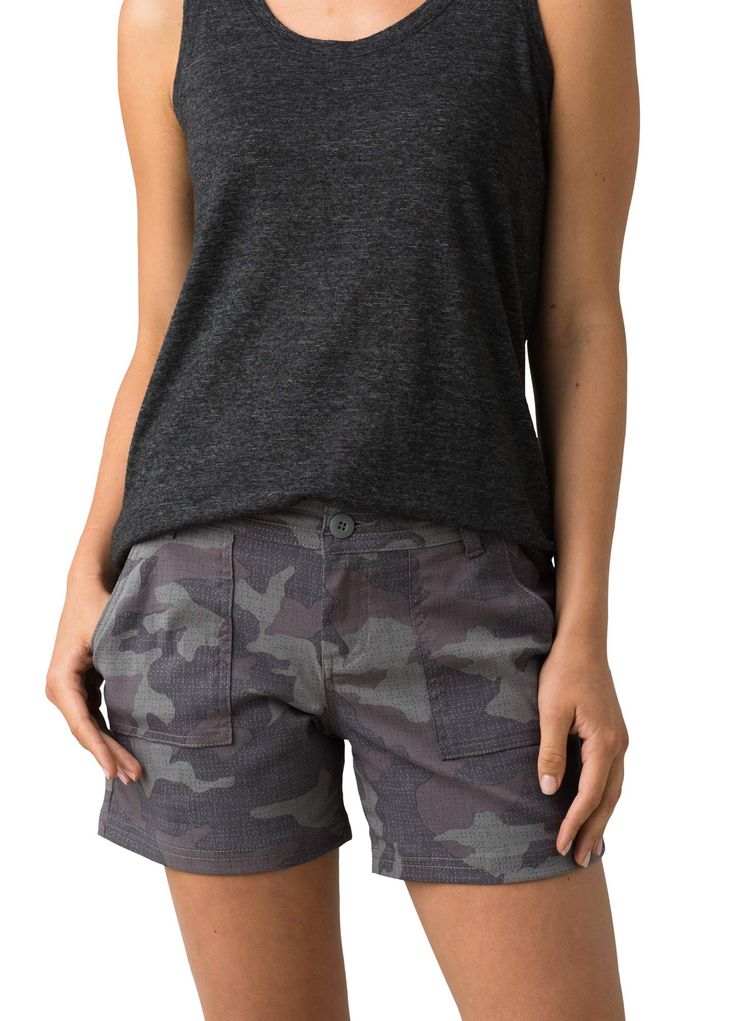 prAna Women's Olivia Short, Gravel Camo, 12W x 5L