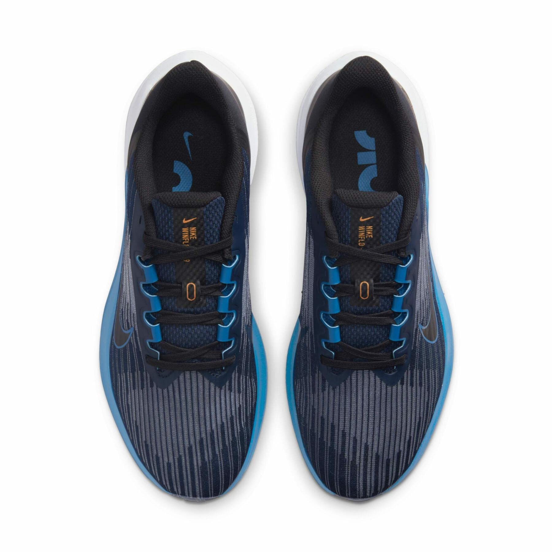 Nike Mens Air Winflo 9 Running Shoe, Obsidian/Dk Marina Blue-Black, 10.5 M US