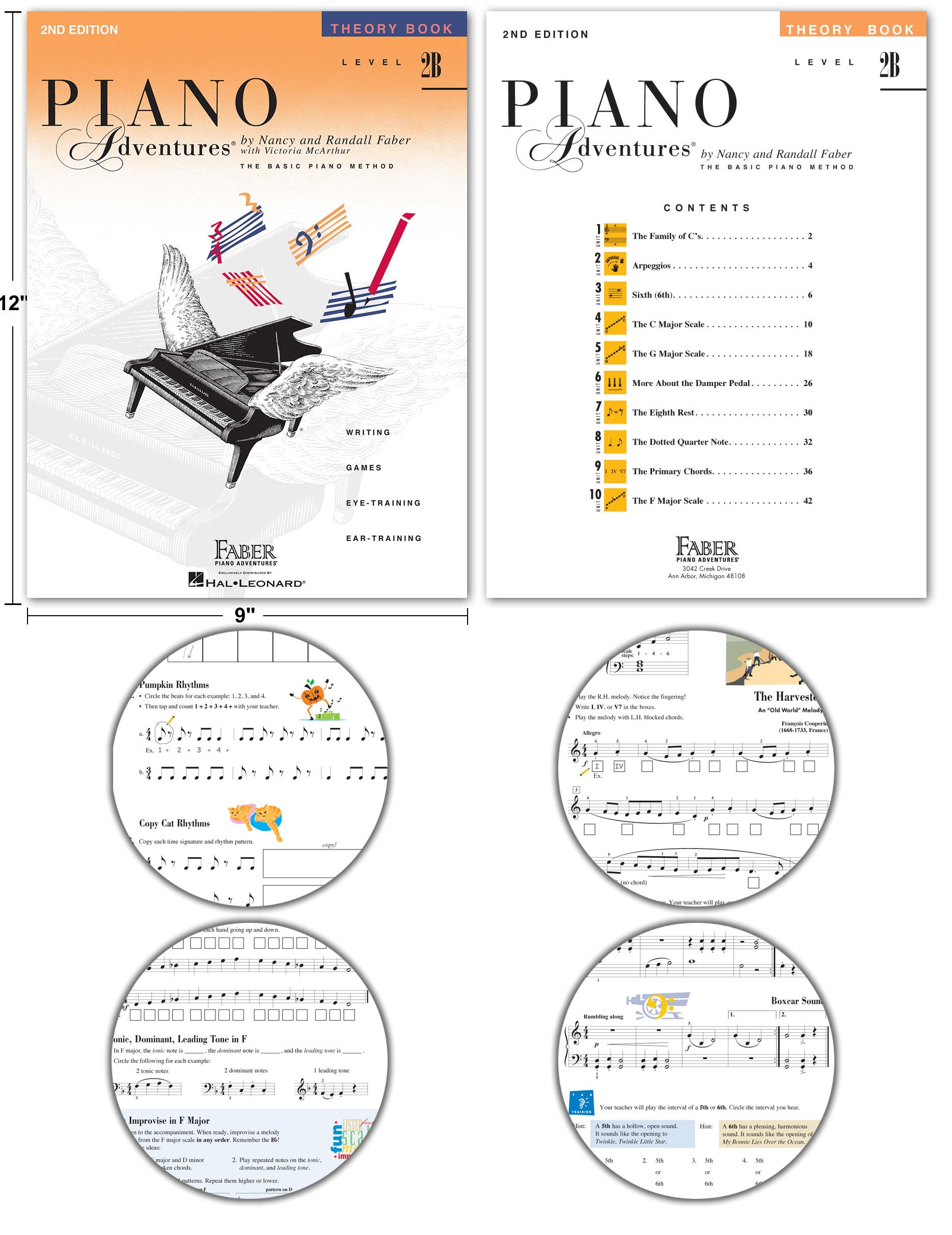 Piano Adventures Level 2B Learning Set By Nancy Faber - Lesson, Theory, Performance, Technique & Artistry Books & Juliet Music Piano Keys 88/61/54/49 Full Set Removable Sticker