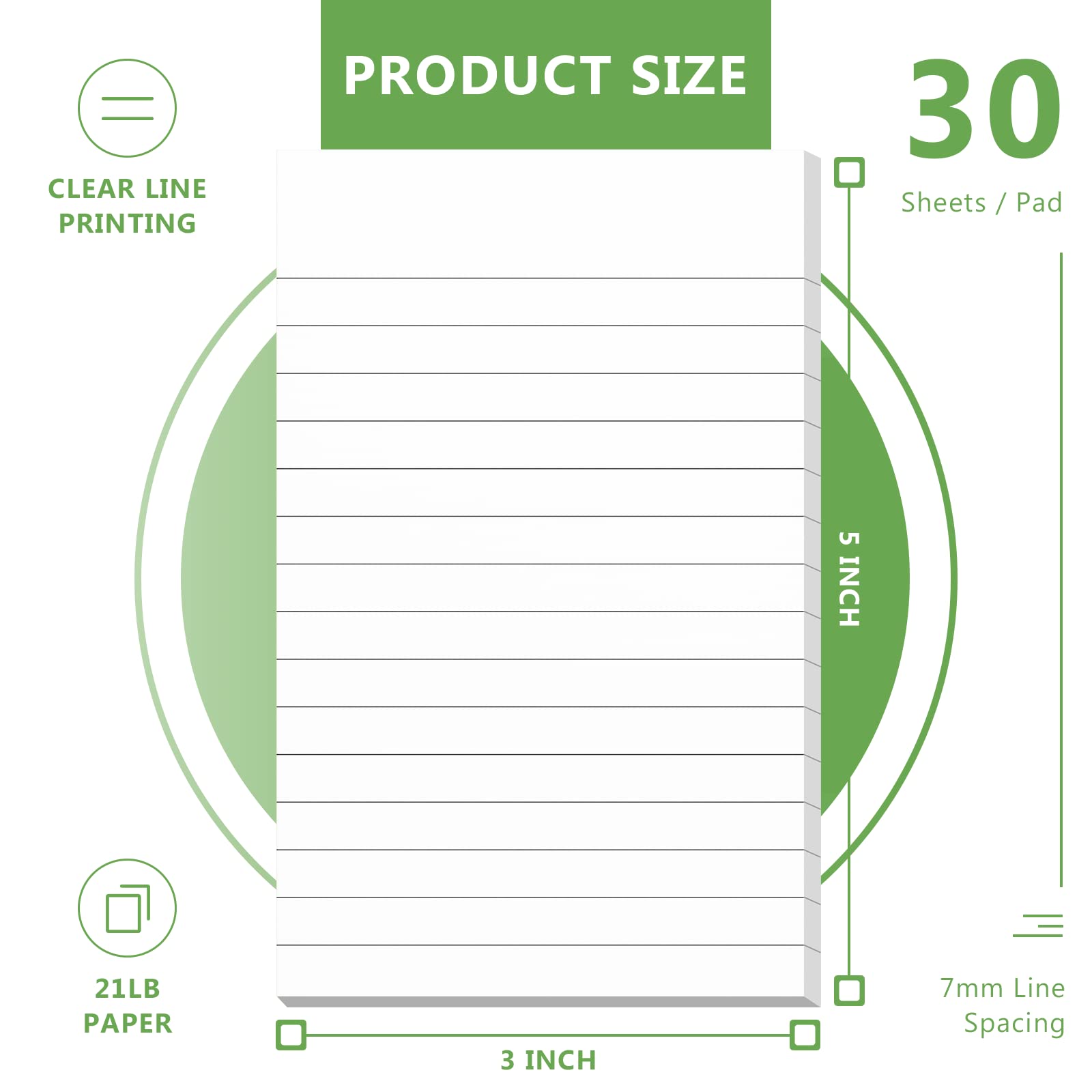 Nichela Lined Sticky Notes 6 Pack of Sticky Note Pads 3x5 Inches Sticky Notes 80gsm Quality Paper Small Sticky Notes 15 Lines Sticky Note Easy to Post for Home, School, Office (Light Yellow)