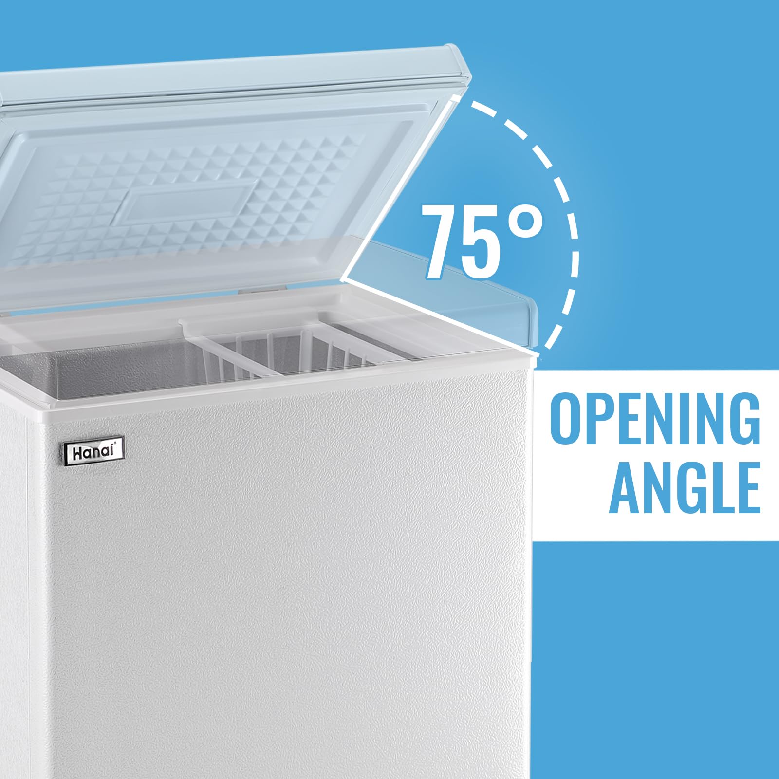WANAI Small Chest Freezer 3.5 Cu.Ft Compact Chest Freezers with 7 Settings Temperature Adjustable, Small Deep Freezer with Removable Basket, Suitable for Home Kitchen Office Dorm Apartment,White