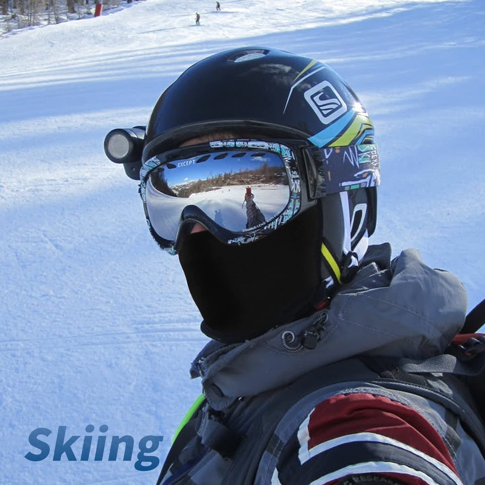 YESLIFE 2 Pieces Black Ski Mask, Balaclava Face Mask for Men and Women – Skiing, Snowboarding, Motorcycle, UV Protection & Wind Protection, Hat