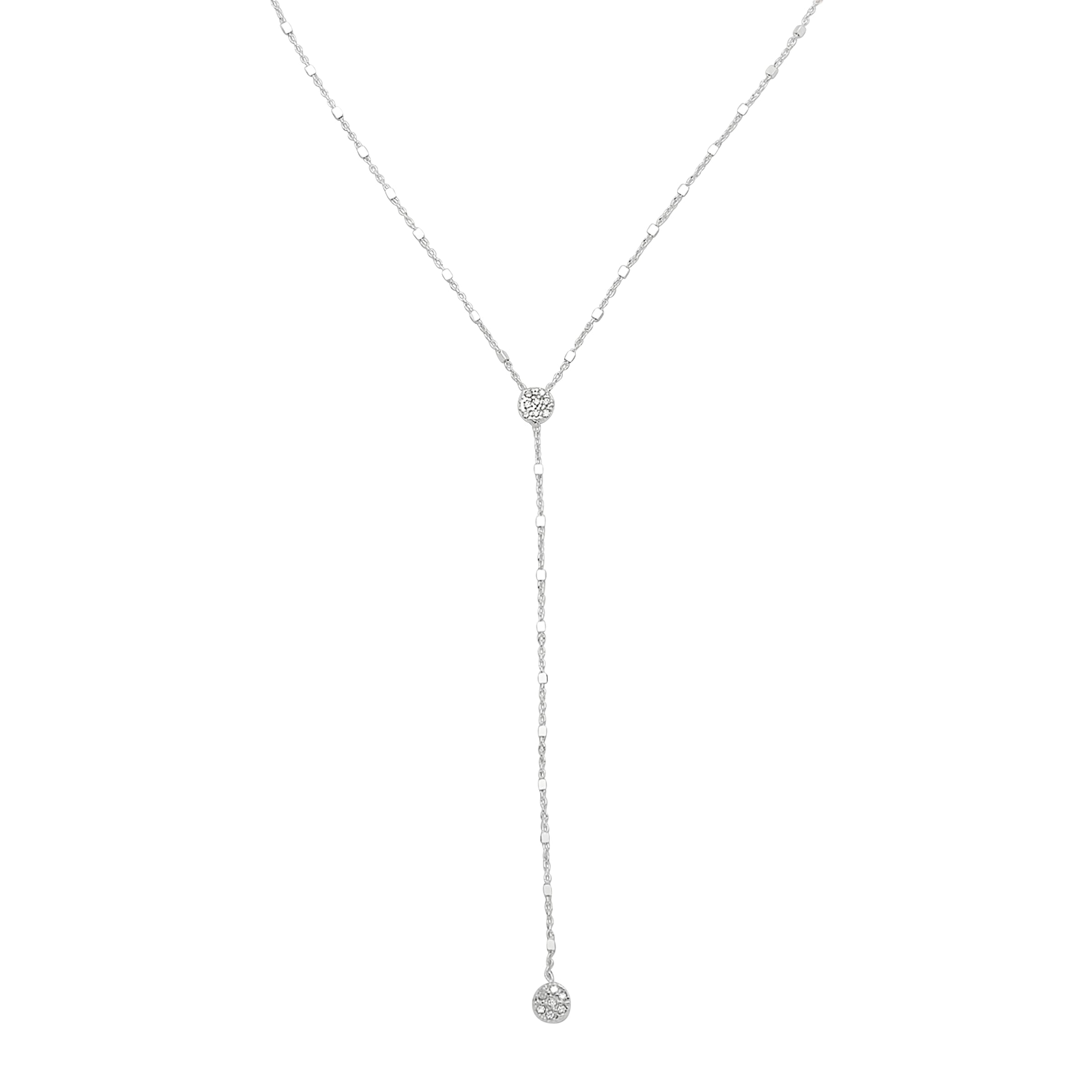 Silpada 'Crystal Falls' Cubic Zirconia Lariat Necklace in Sterling Silver, 16" + 2"