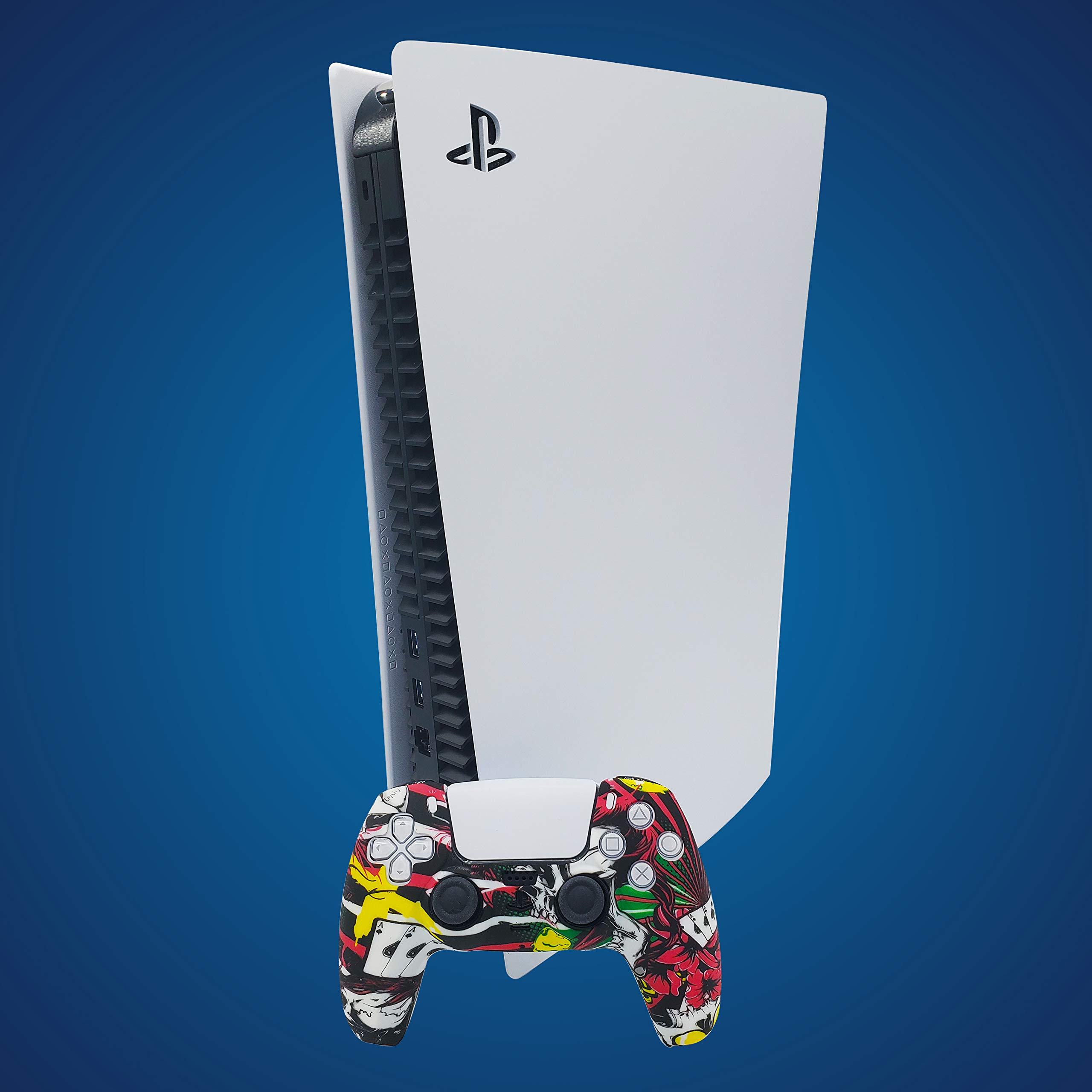 PS5 Silicone Gel Grip Controller Cover Skin Protector (ps5 Ace of Spades) Compatible for Sony PlayStation 5, Compatible for PlayStation 5 Accessories, Wireless Controller Protector Covers, PS5 Skin