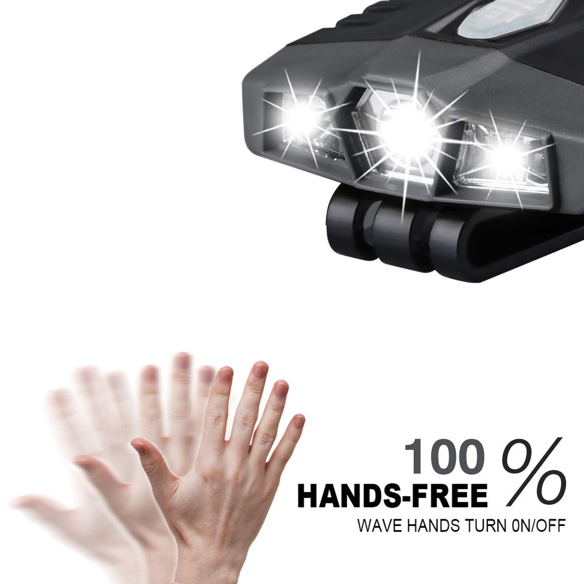 Ultra Bright Hat Light - 200 Lumens CREE LED Clip on Baseball Cap Light, Rechargeable Mini Hands Free Headlamps for Camping Running Fishing Working - IPX5 Waterproof - 2023 Upgraded