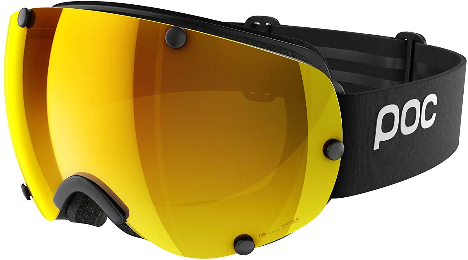 POC, Lobes Clarity Goggles for Skiing and Snowboarding with Extra Lens, Uranium Black/Spektris Orange
