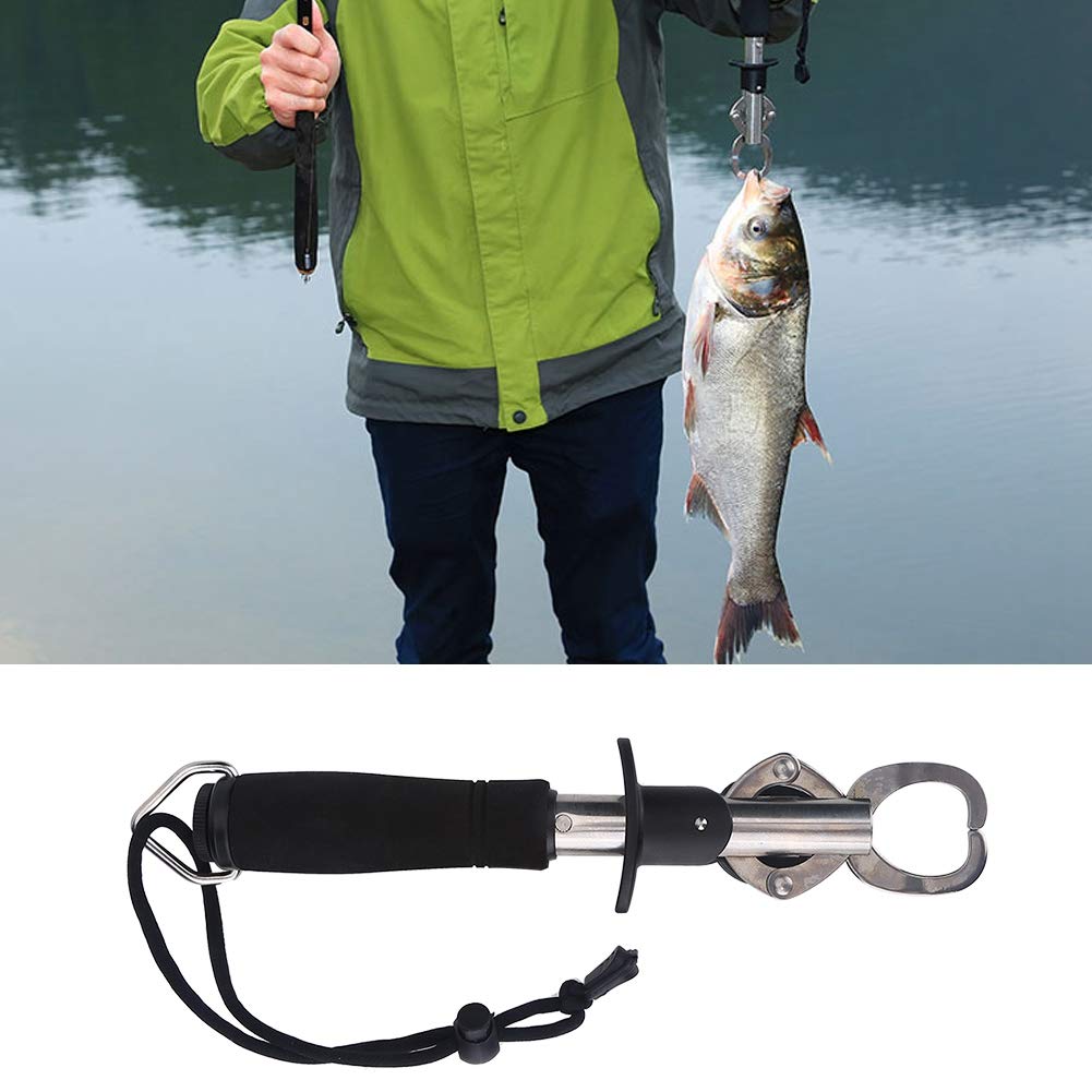 Yeuipea Fish Grabber,Durable 15 kg Weighing Scale Fishing Grip Gripper Fish Lip Grabber with Tape Measure