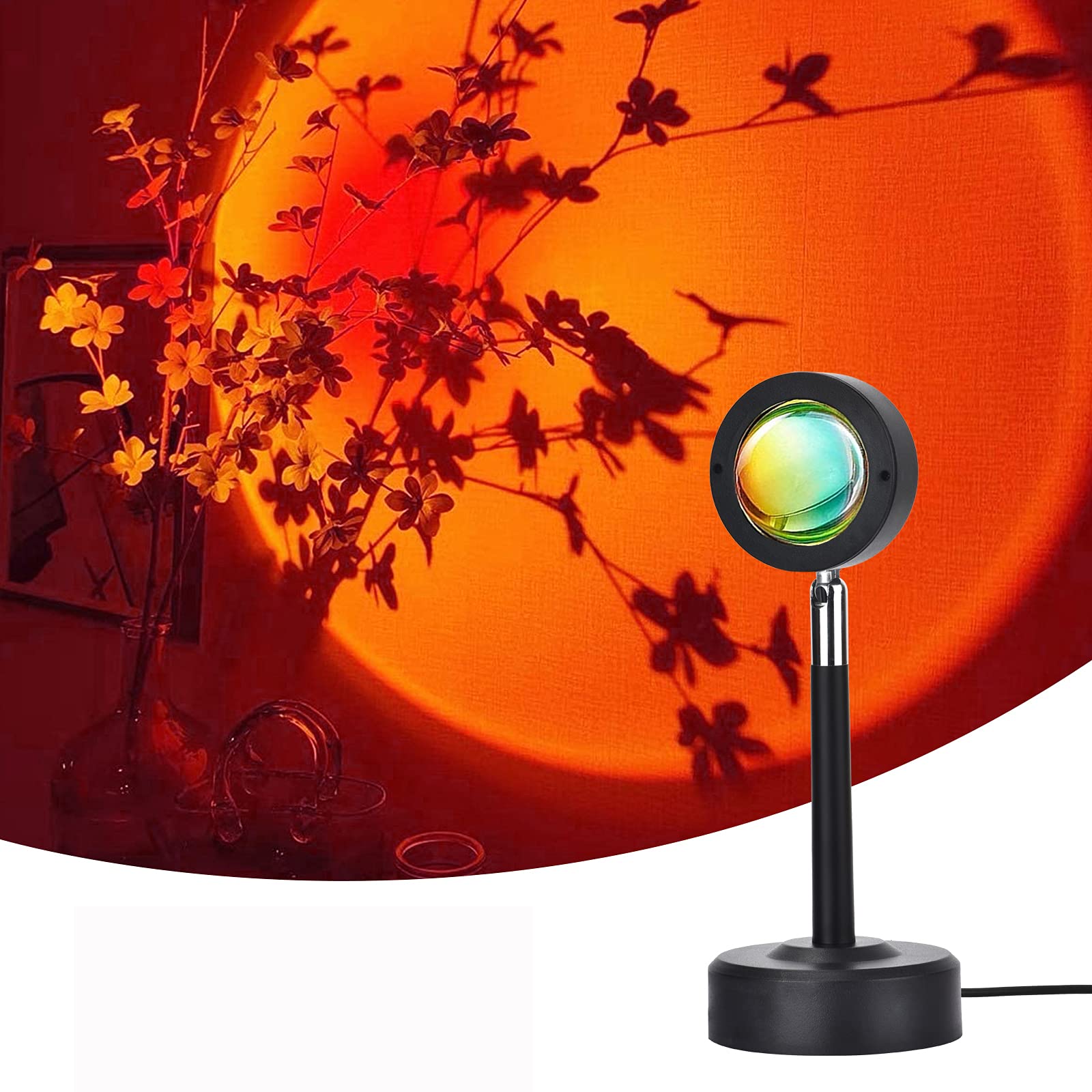 Sunset Lamp, Sunset Projection Lamp, Sunset Projector Light, 180 Degree Rotation Sunset Night Light for Bedroom Studio Decor Birthday Christmas Gift