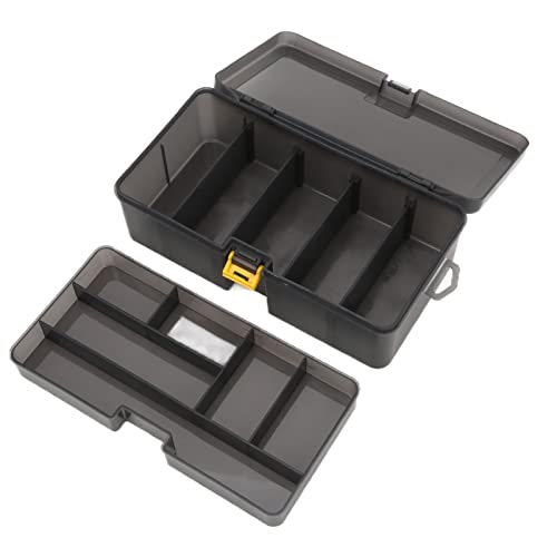 Yeuipea Fishing Tackle Accessory Box, Fishing Bait Storage Box Double Layer Multifunctional Plastic Fishing Tackle Accessory Box