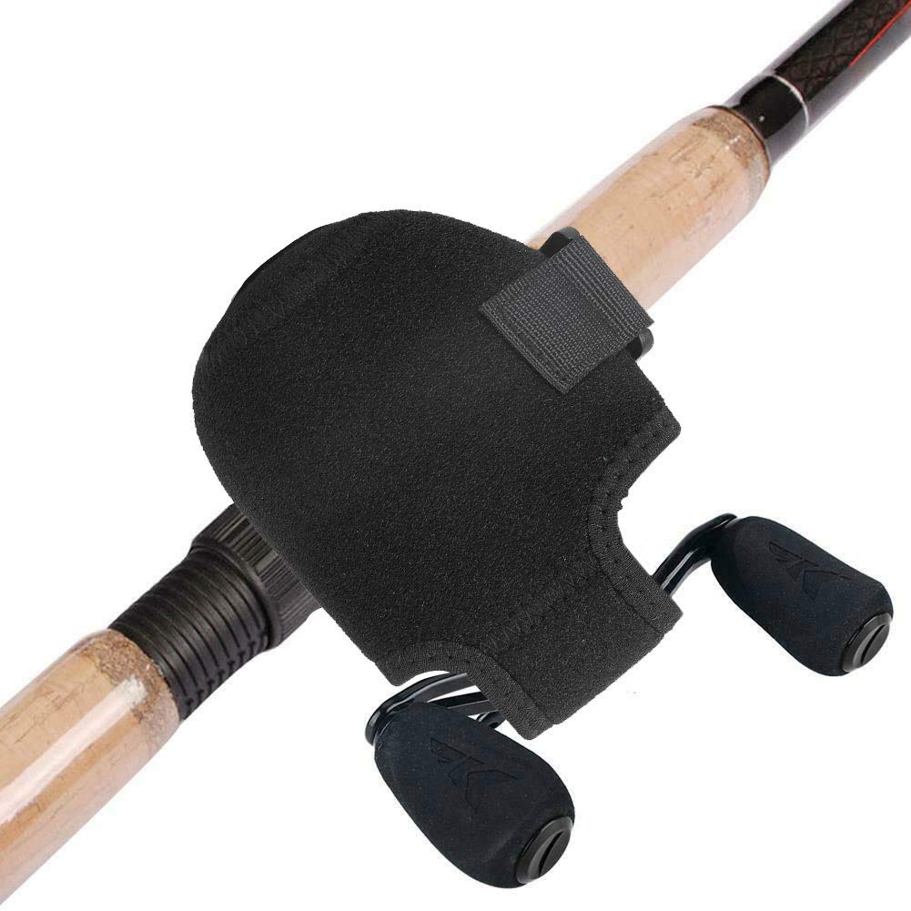 Yeuipea Fishing Wheel Bag, OK Cloth Black Lightweight Adjustable Fishing Wheel Bag Casting Reel Packet Tool Accessory(A)