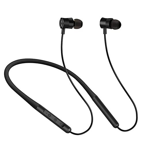 ZXQ Neckband Bluetooth Earbuds,Wireless Neckband Headphone with Magnetic,Neck Bluetooth Earphone with Microphone,12 Hours Playtime,with USB-C Charging Port (Black)