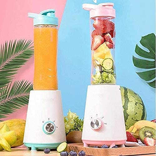 Water cup Electric juicer Single Spoon Blender With Vacuum Bottle Portable Juicer Smoothie Blender (Color: Green) (Color: Pink) (Color: Green) ZJ666