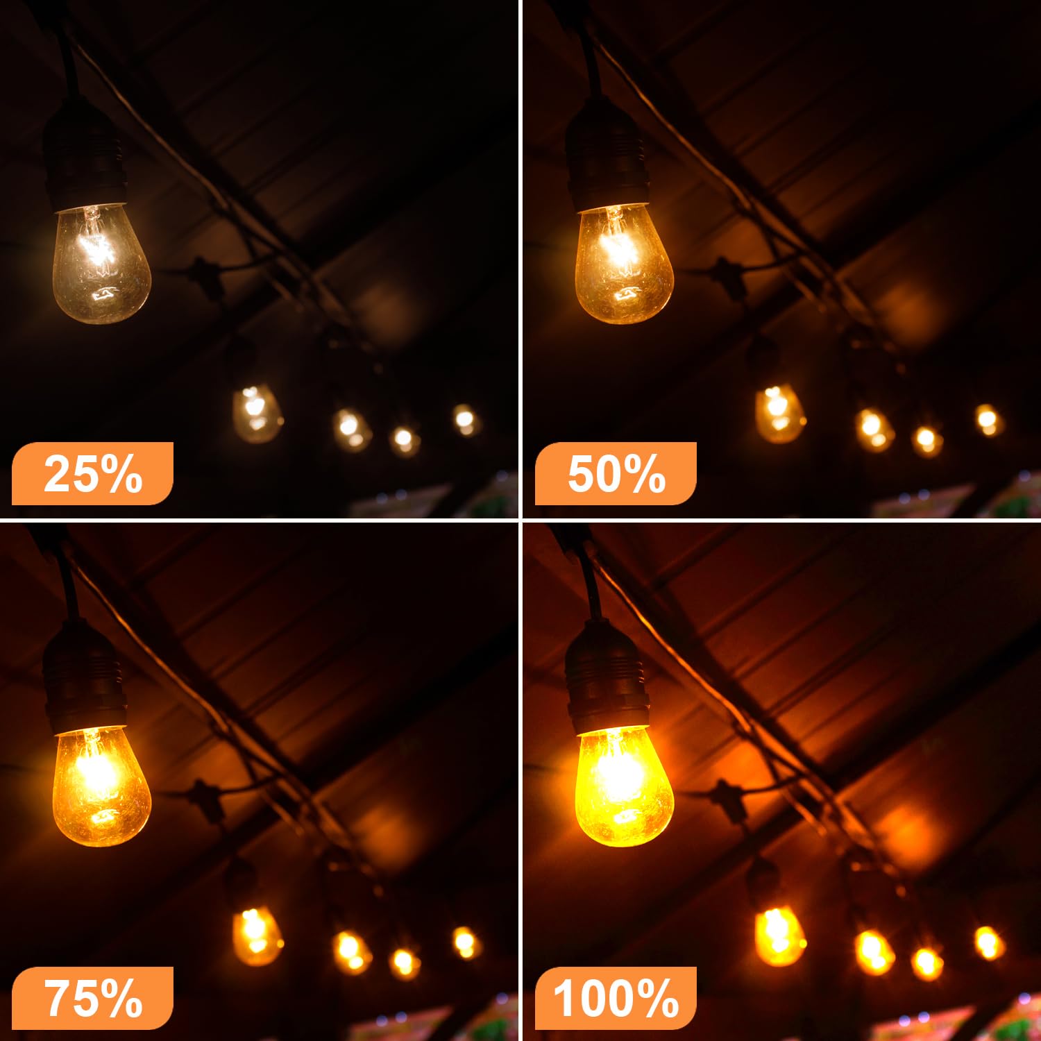 SUNTHIN 11 Watt S14 Clear Incandescent Light Bulb for Outdoor String Lights Replacement, Patio Lights Replacement with 2700K Vintage Edison Style (5 pack)